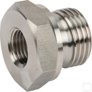 Verloopring 1/2 BSPx1/4 BSP met NBR afdichtring RVS316 - Recht ...