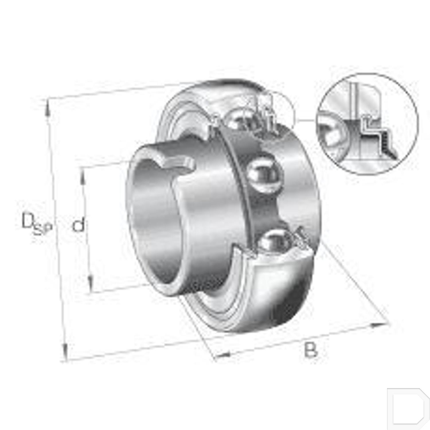 Spanlager 60mm - Met sleuf| INDI