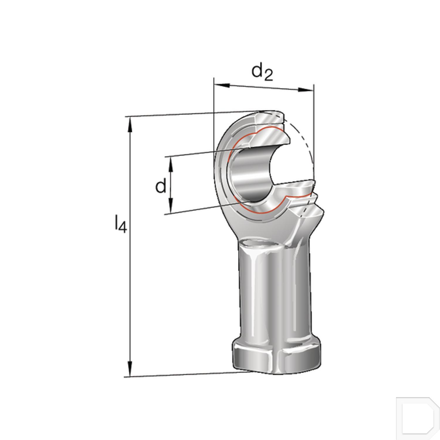 Stangkop 16mm female M16x1.5 rechts - Binnendraad| INDI
