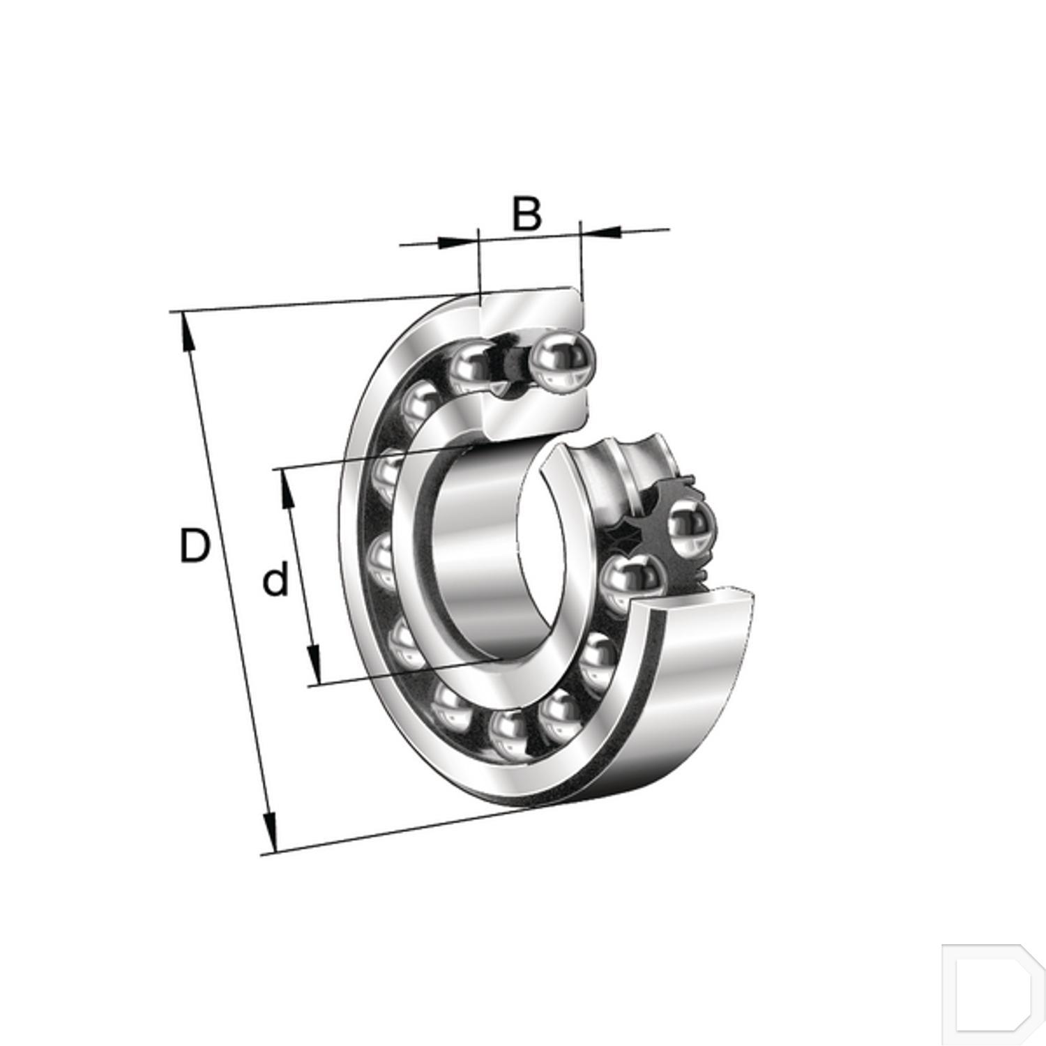 Zelfinstellend kogellager 2-rijig 90x160x40 C3 - Serie 2200..| INDI