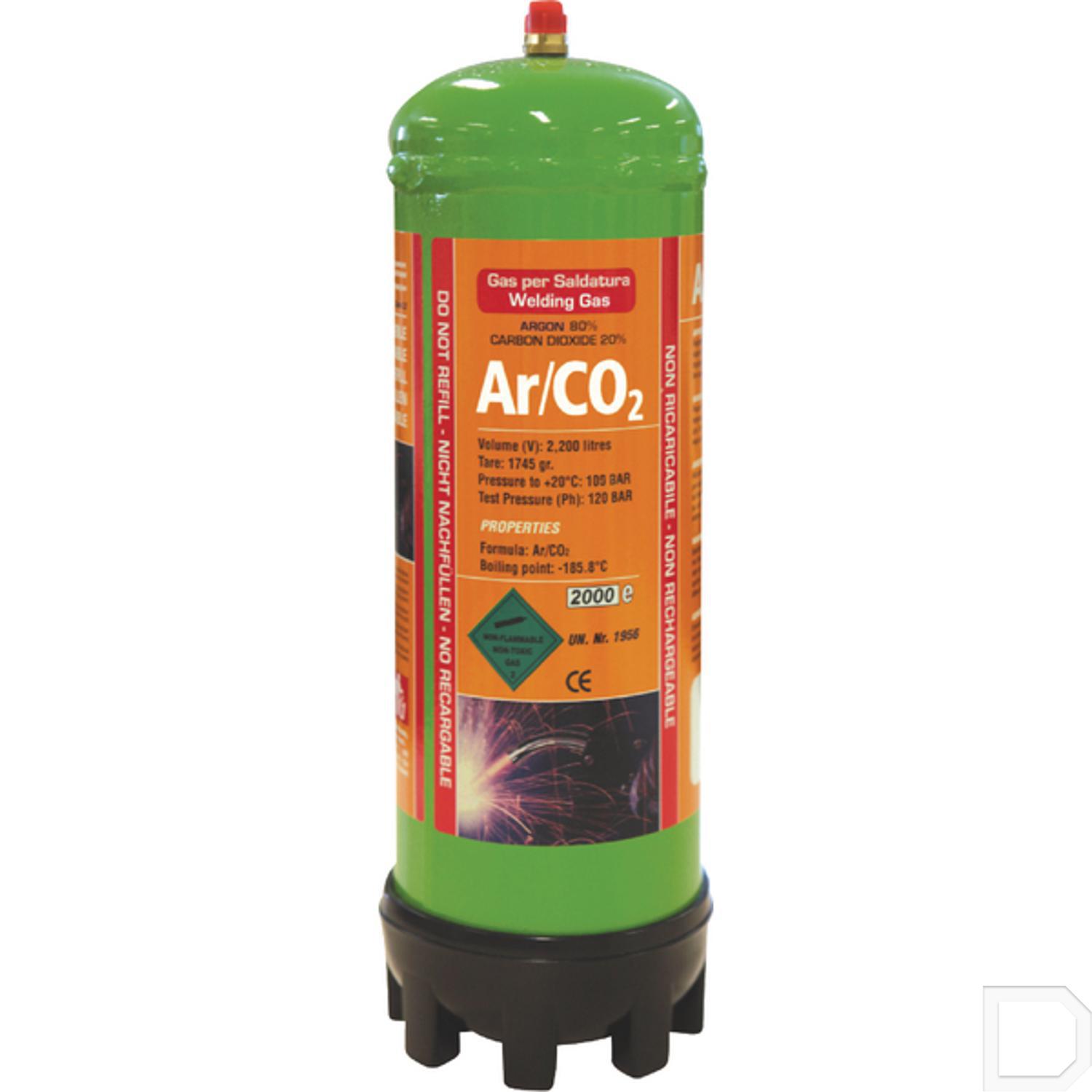 Gasfles argon / CO2 2.2L - TIG| INDI