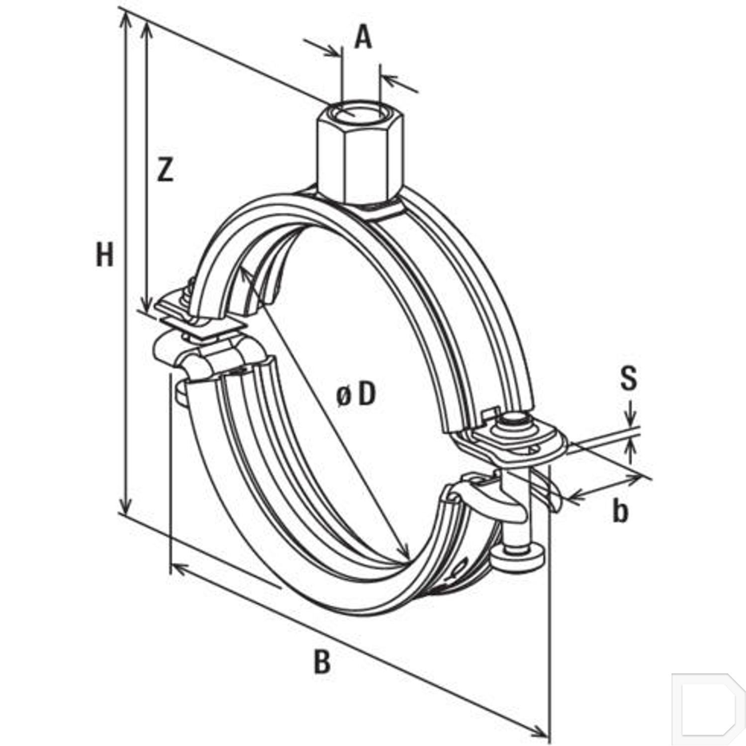 Pijpbeugel FRS-L 60-66 8/10 10stuks - Buisklemmen| INDI