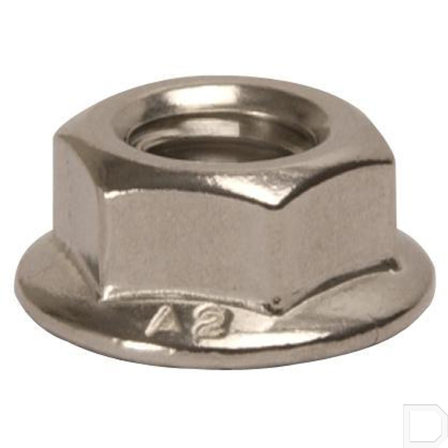 Flensmoer M6 RVS A2 DIN692 - DIN 6923 Zeskantflensmoeren| INDI