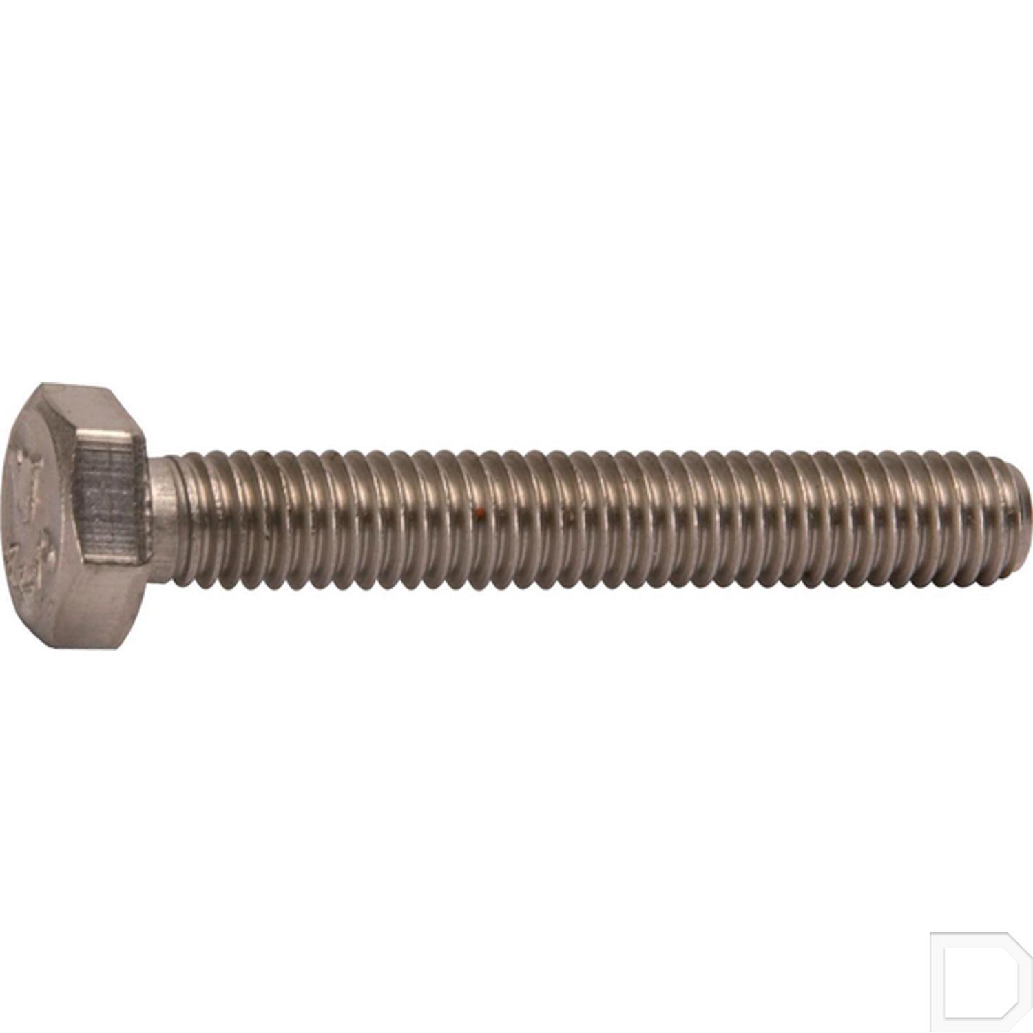 Zeskanttapbout M8x10 RVS A4 DIN933 - DIN 933 Zeskanttapbouten| INDI