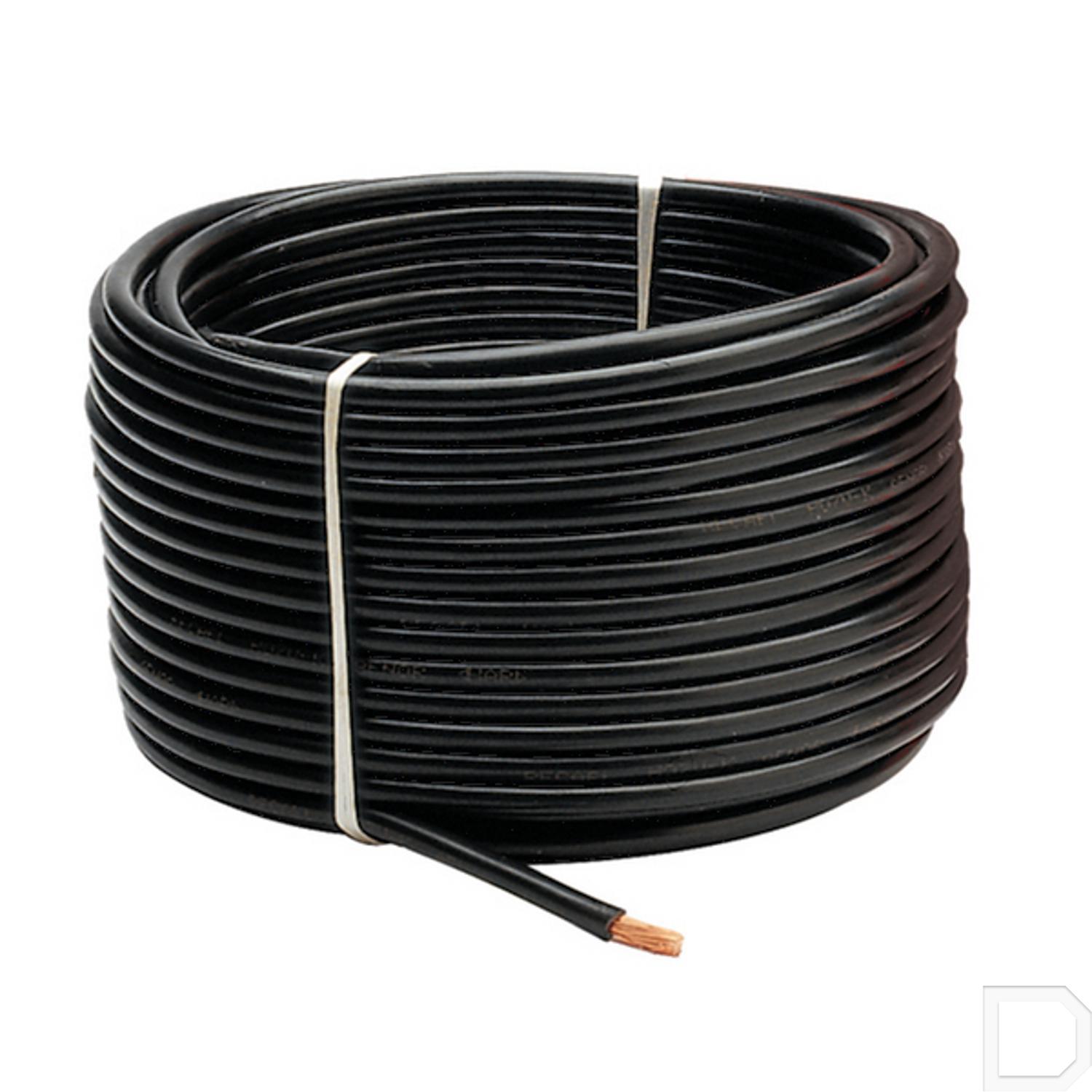 Flex kabel 1x10mm² PVC, zwart - Draad en kabel| INDI