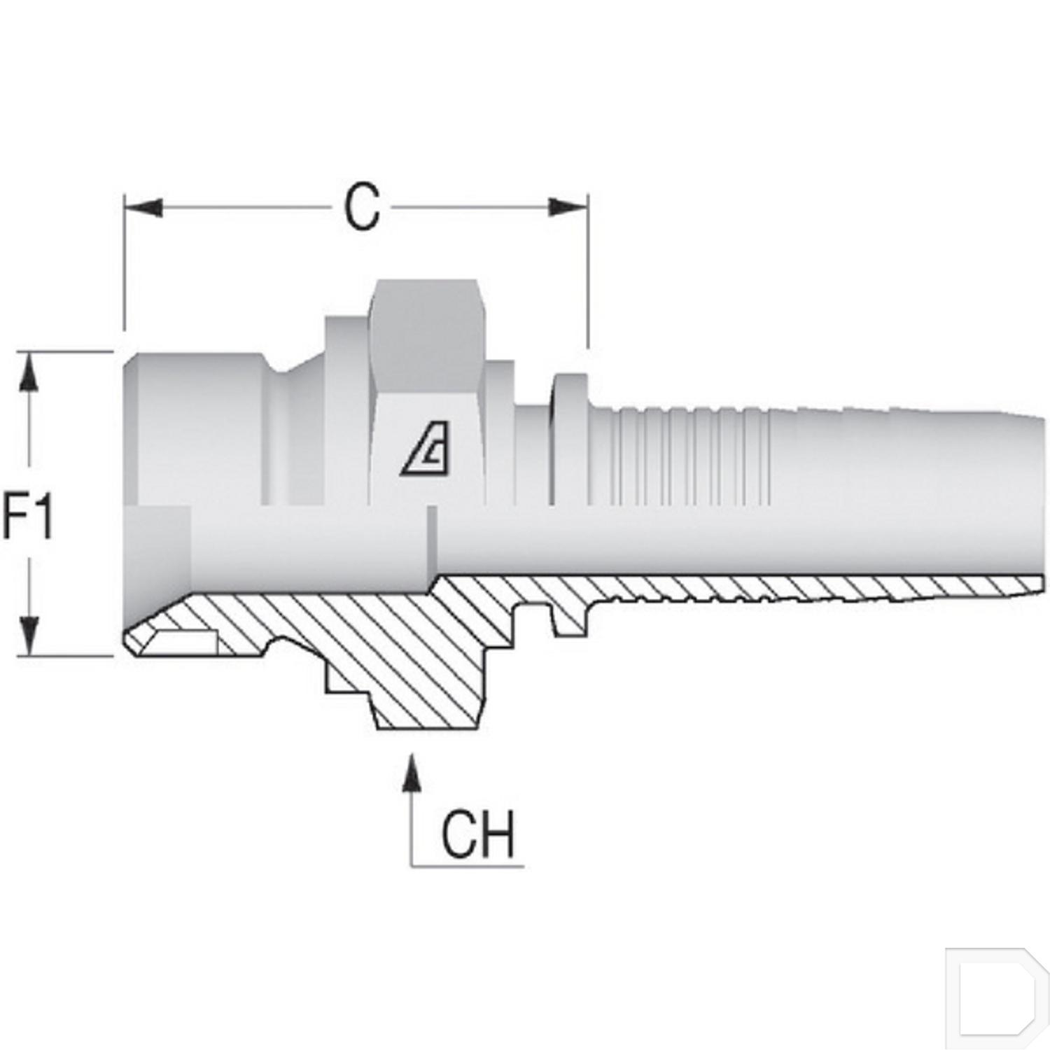 Perspilaar 3/8" DN10 met 3/8BSP - Perskoppelingen 1-2 staalinlage + 4SP ...
