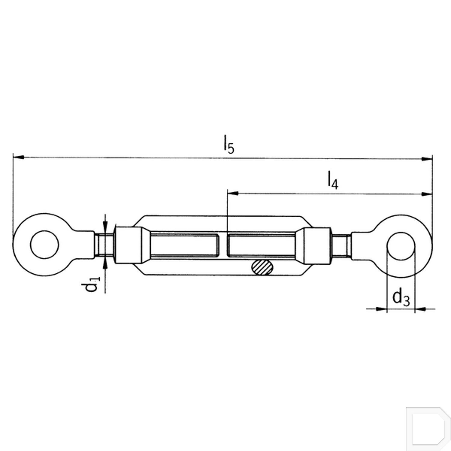 Spanschroef 2 ogen M20 verzinkt DIN1480 - Toebehoren voor kettingen en ...