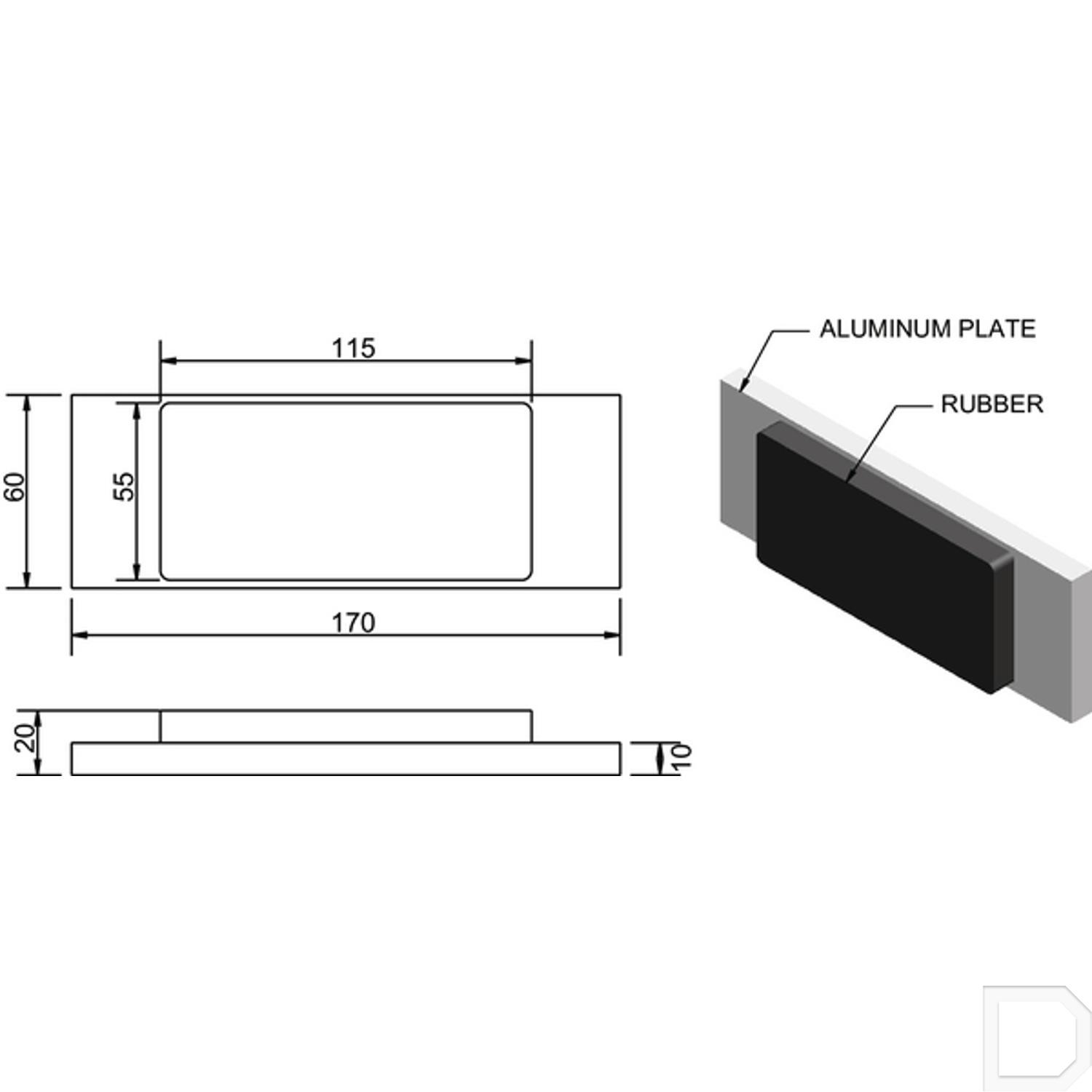 Stootrubbers 170x60mm - Stootrubber voor aanhanger| INDI
