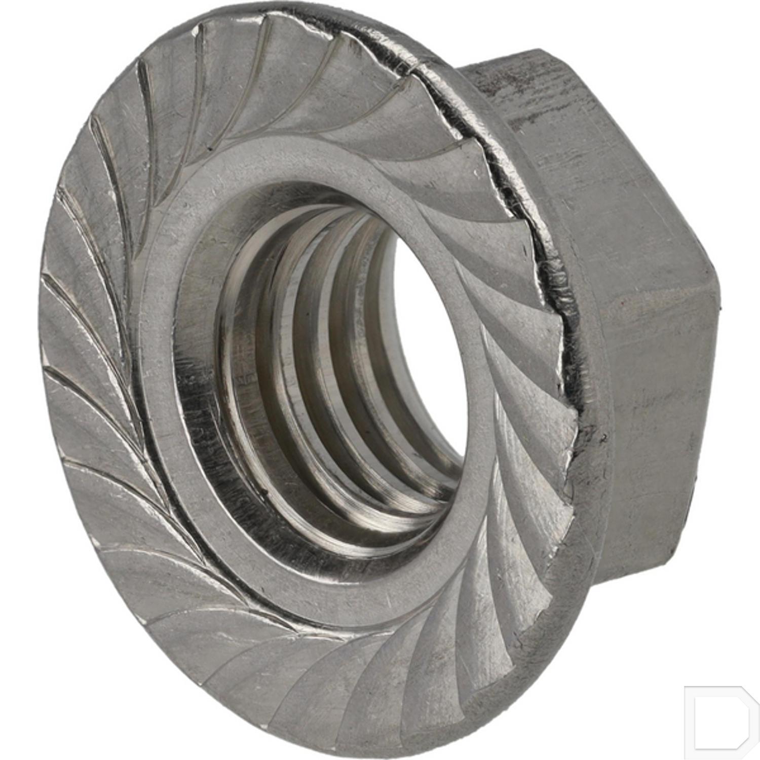 Flensmoer M10 SS A2 - DIN 6923 Zeskantflensmoeren| INDI