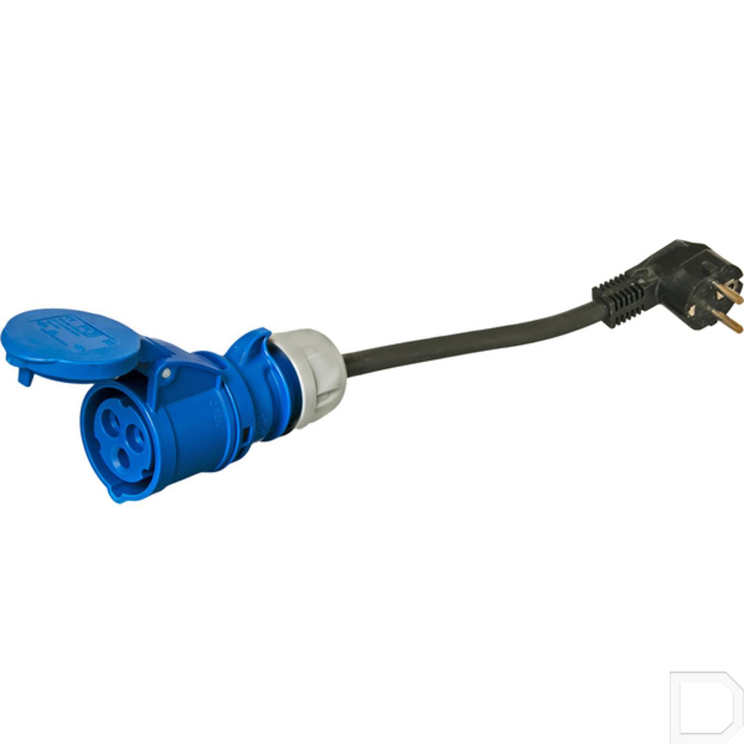 Adapter Schuko naar CEE blauw - Stekkers en wandcontactdozen 230V| INDI
