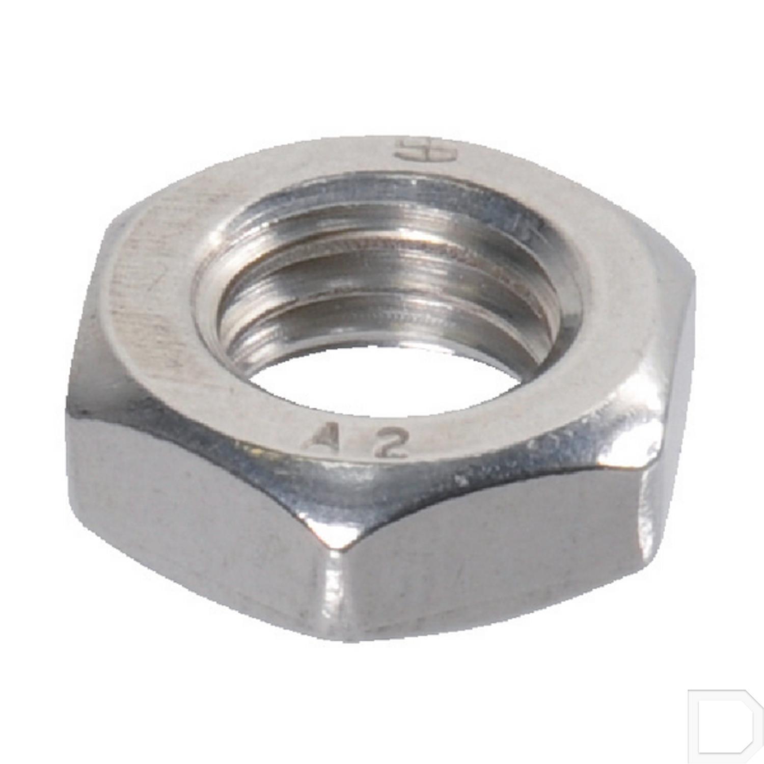 Lage moer M14 RVS A2 DIN936 - DIN 936 Lage zeskantmoeren| INDI