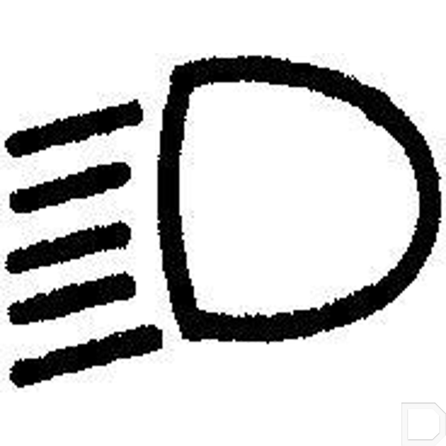 Wipschakelaar symbool groen dimlicht - Symbolen voor schakelaars| INDI