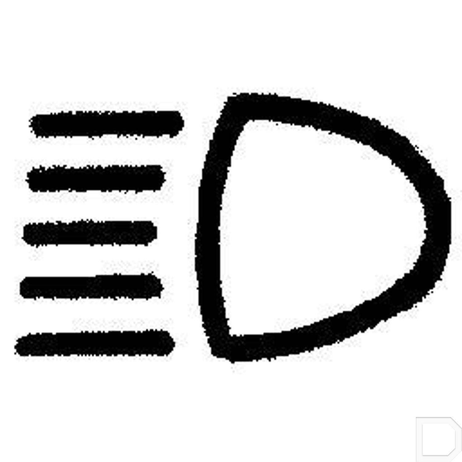 Wipschakelaar symbool blauw grootlicht - Symbolen voor schakelaars| INDI