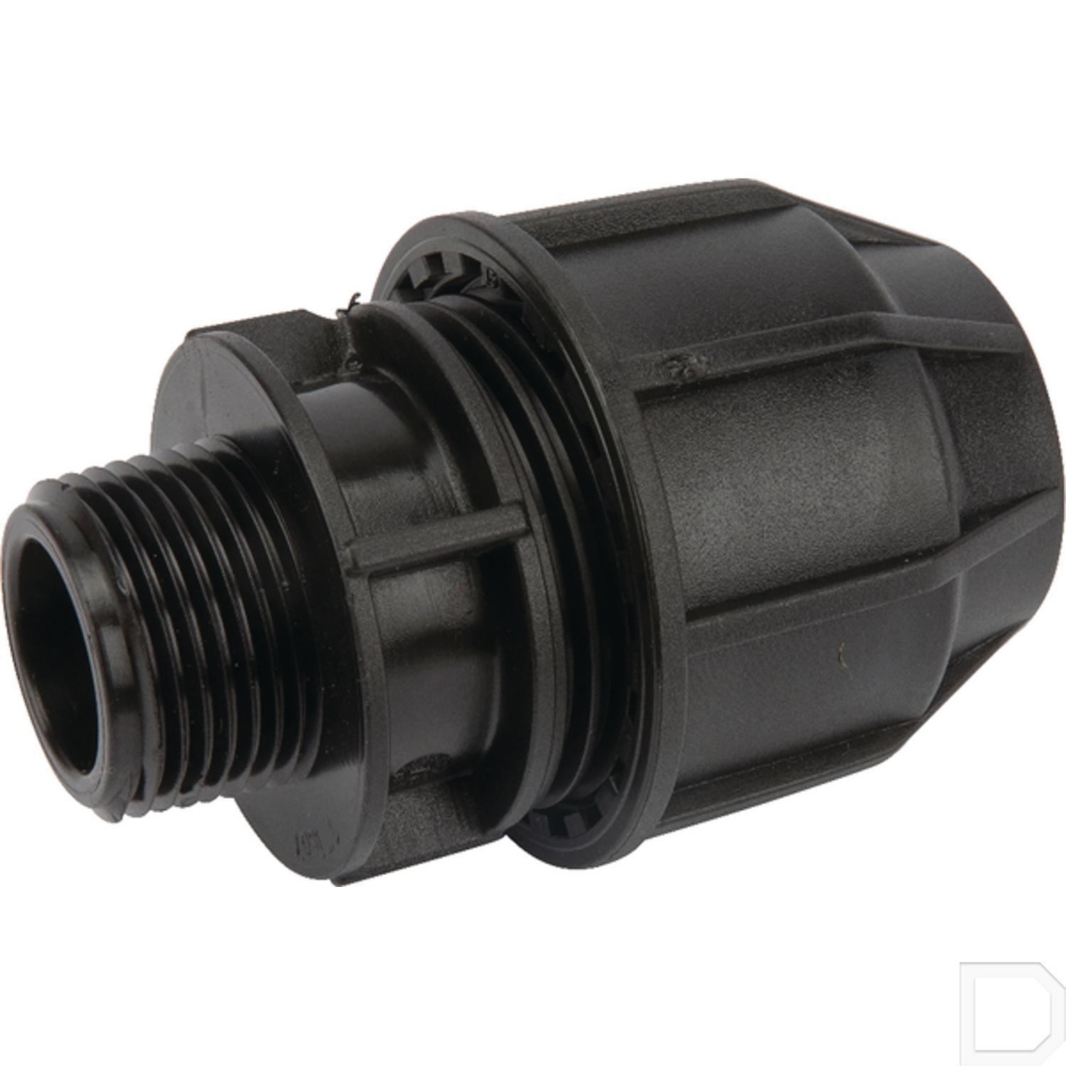 Koppeling 16mm x 1/2" male tyleen - PE landbouwserie, ongekeurd| INDI