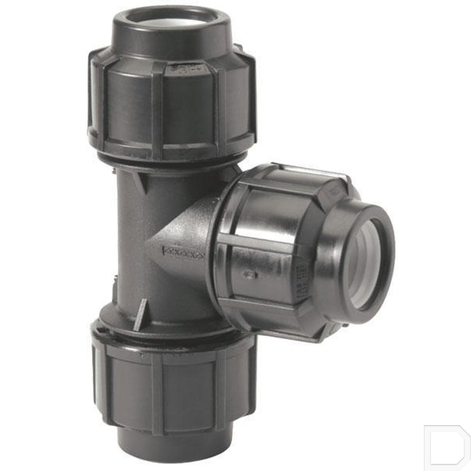 T-stuk 25mm Tyleen - PE landbouwserie, ongekeurd| INDI