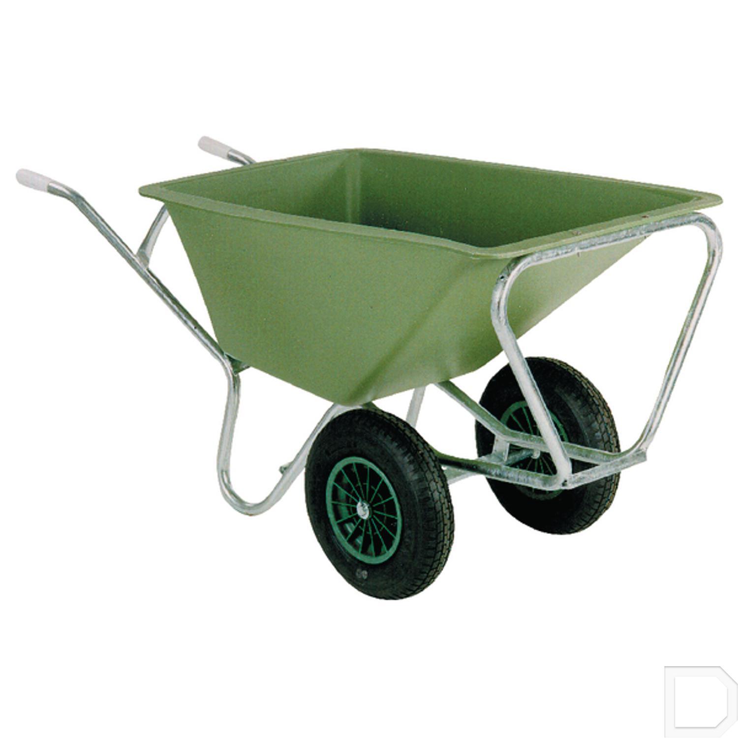 Kruiwagen met dubbele wiel polyester 160L - Kruiwagens