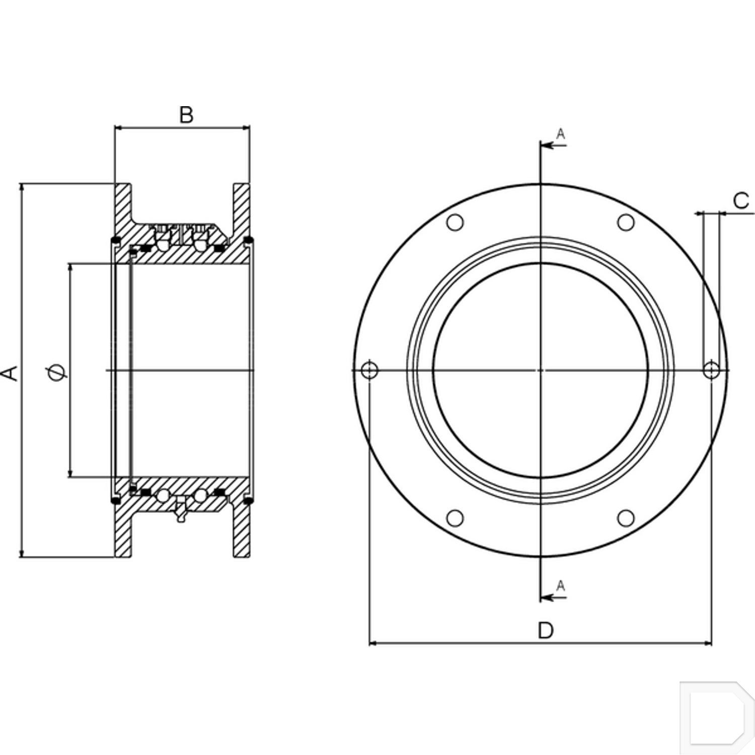 Draaikoppeling 6" compleet Gietijzer - Hulpstukken - Draaikoppelingen ...