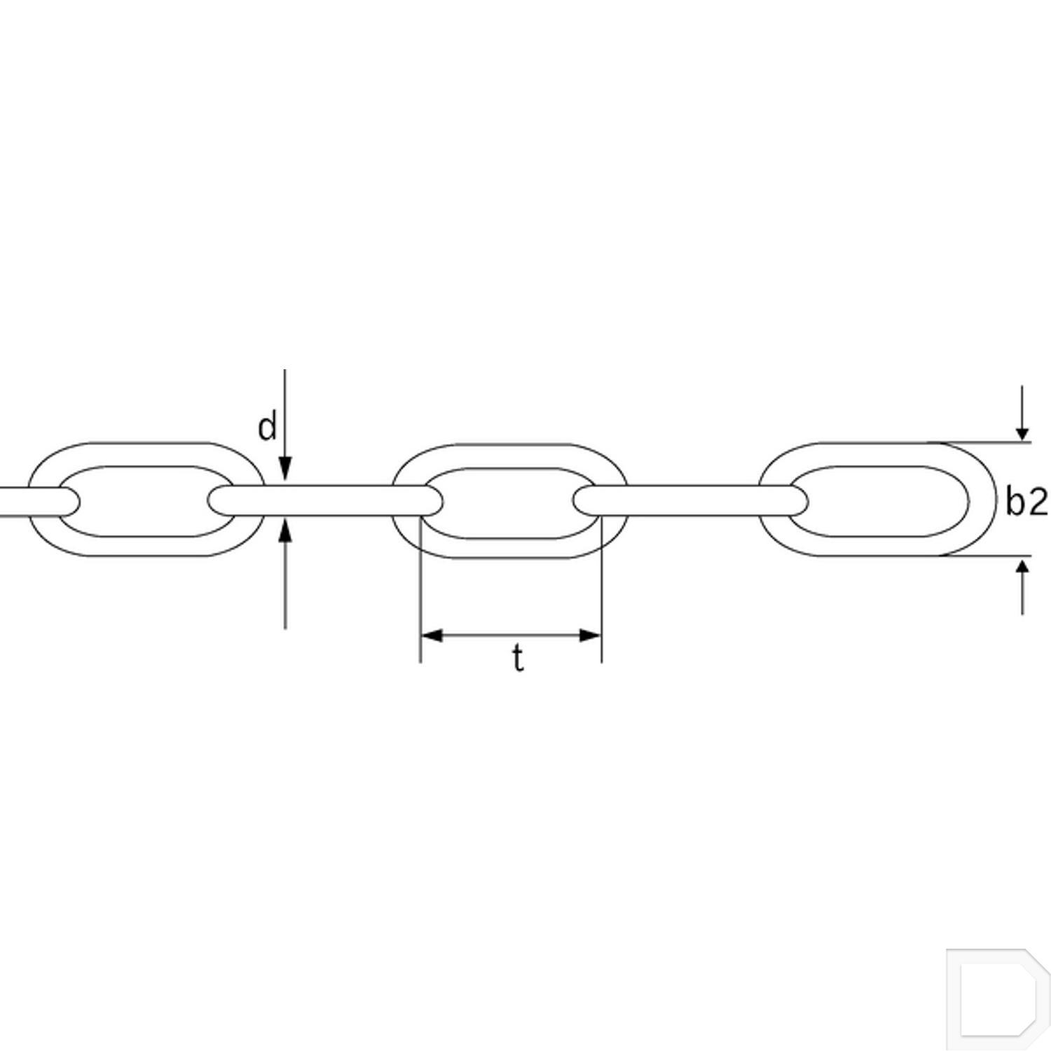 Voetketting 4mm verzinkt rol 58m - Voetkettingen - DIN 763| INDI
