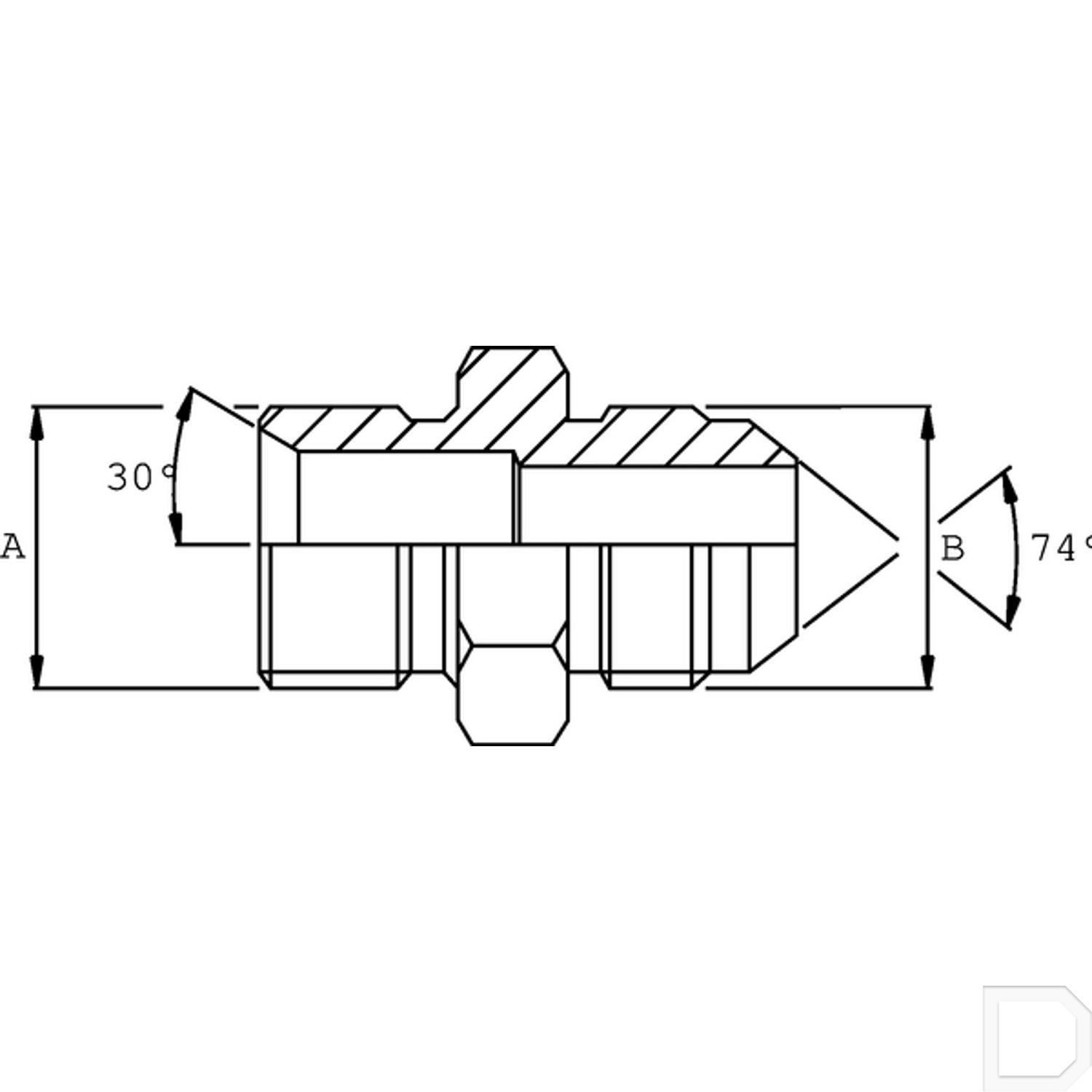 Verloopnippel 1/2 BSPx1/2 UNF - Recht buitendraad| INDI