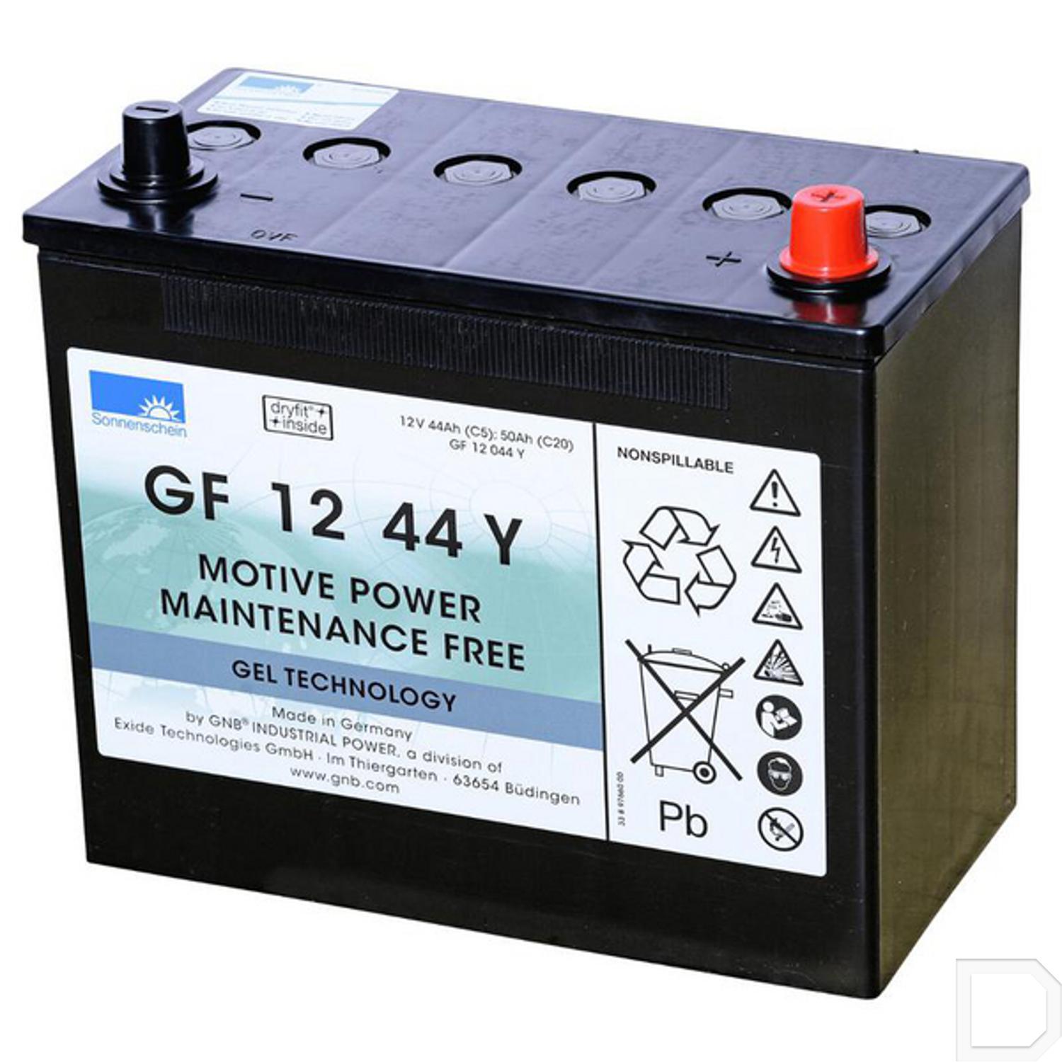 Semi-tractie gelaccu 12V 50Ah 261x135x230mm pooluitvoering 1 ...