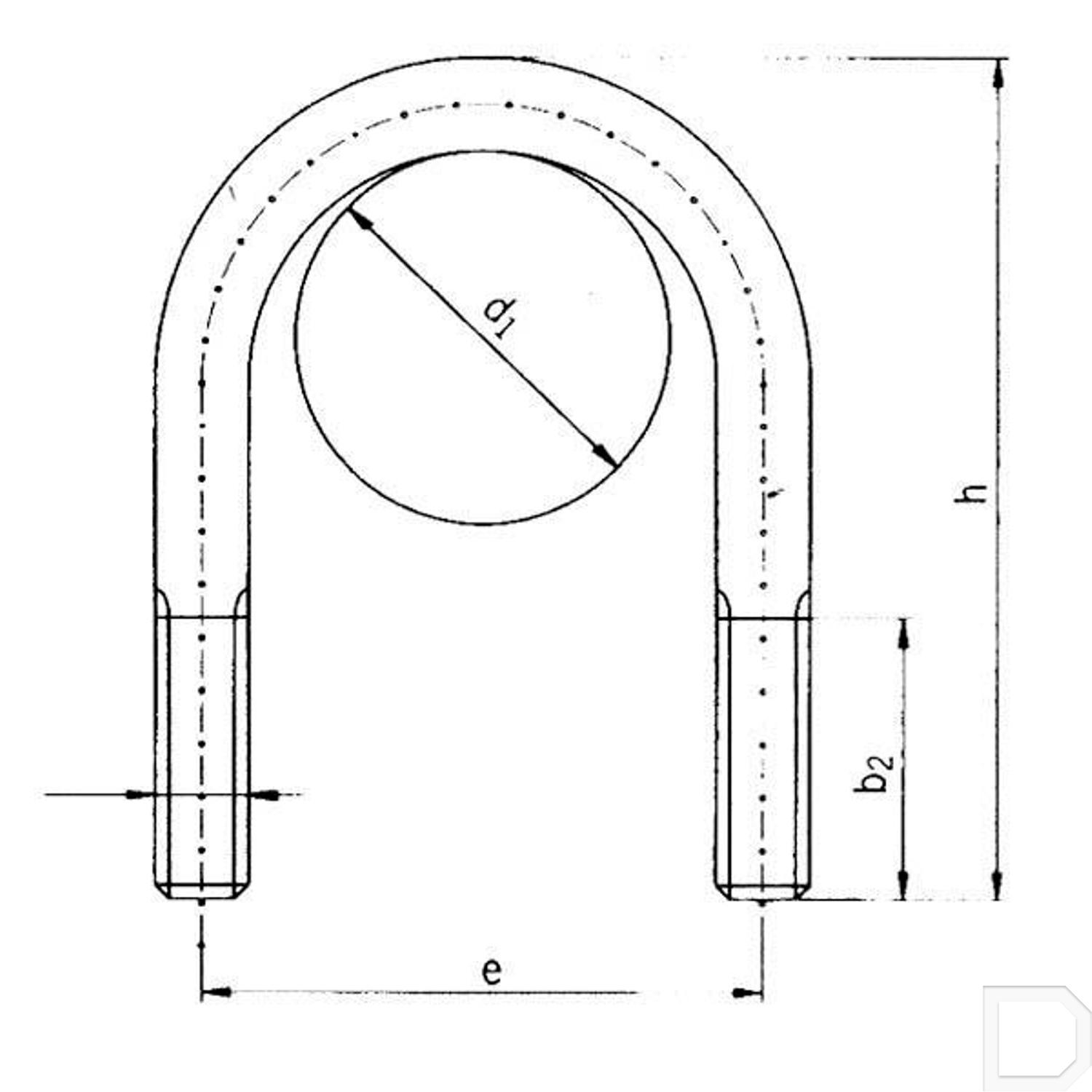 U-beugel verzinkt 25mm - Bouten niet genormeerd| INDI