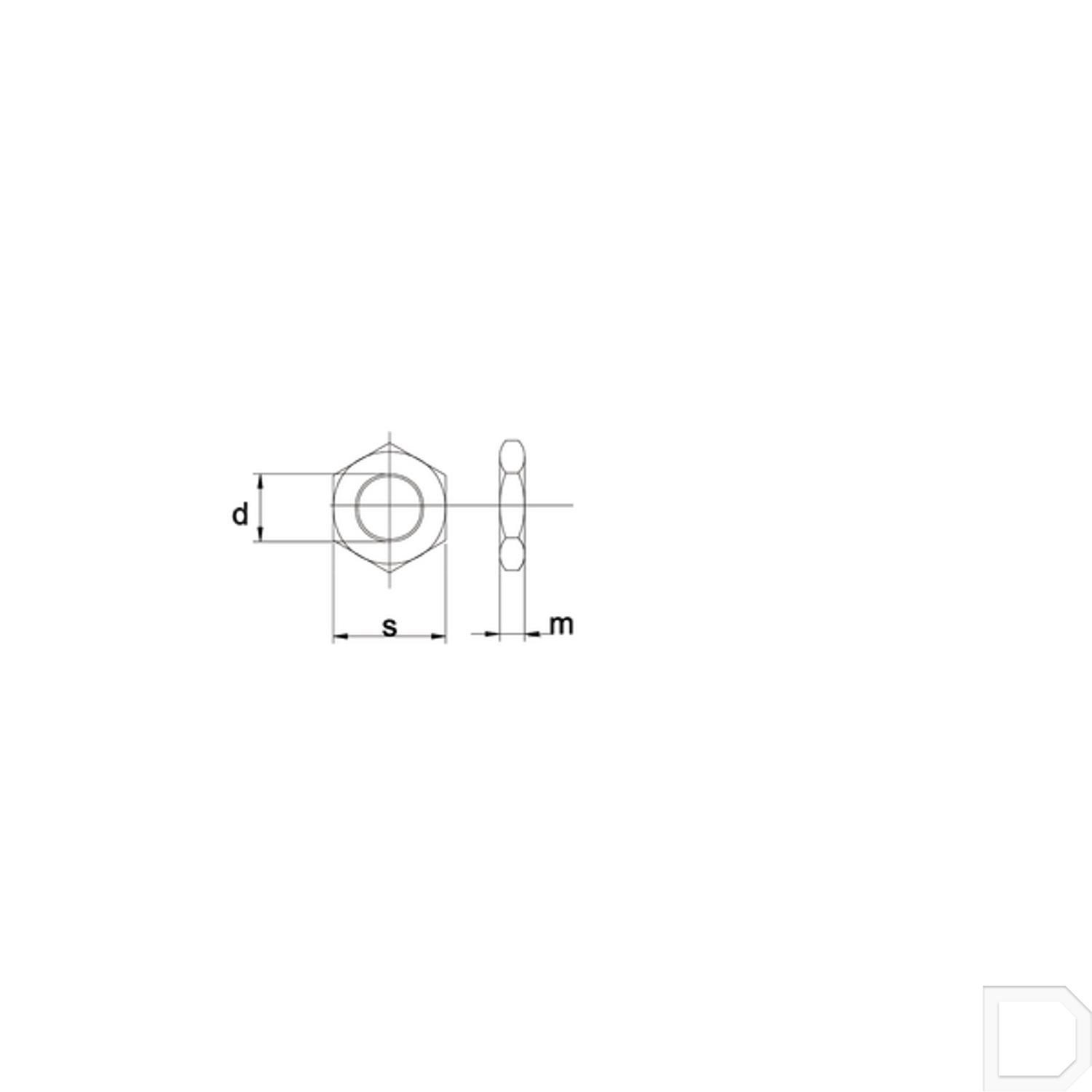 Lage moer M10 RVS A2 DIN439 - DIN 439 Lage zeskantmoeren| INDI