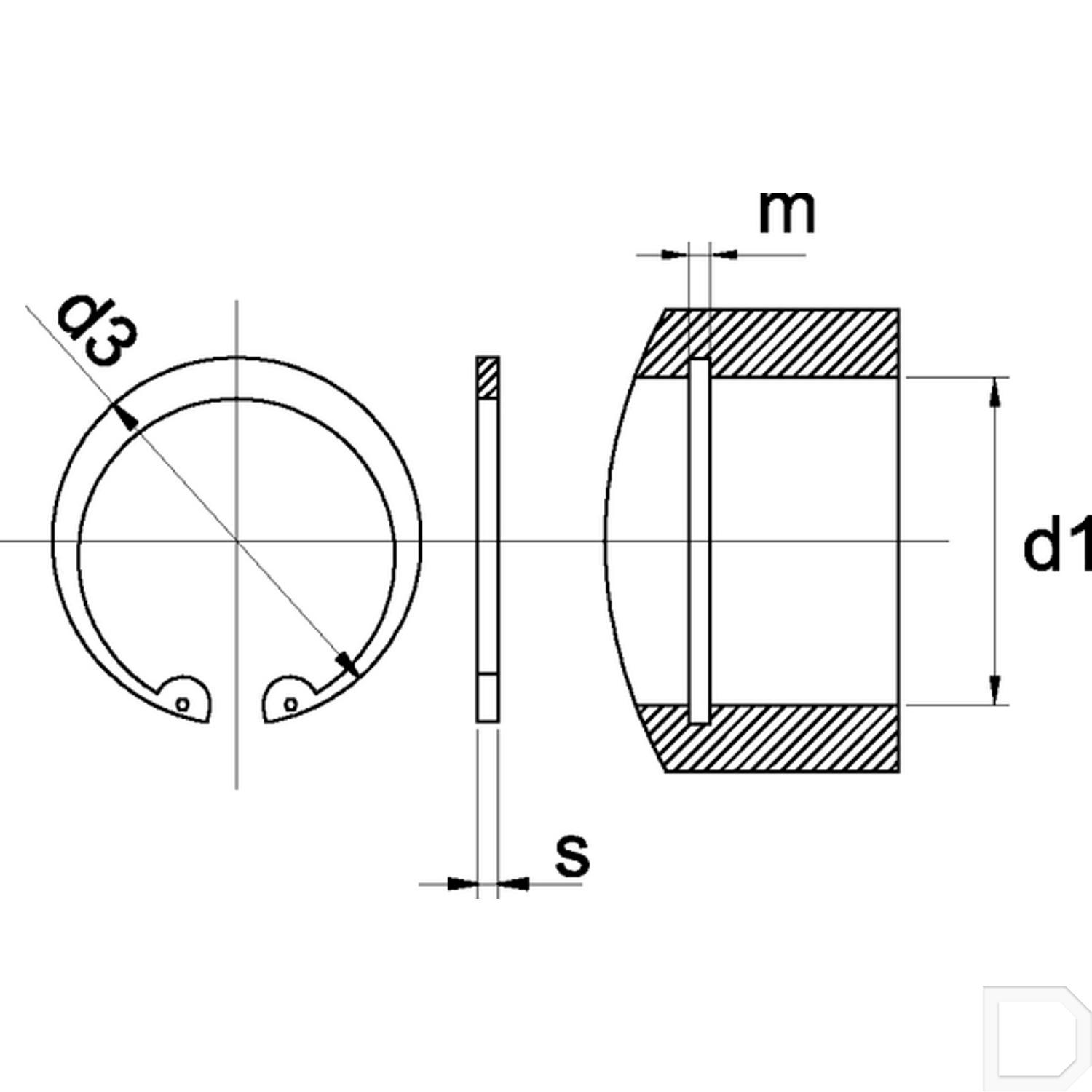 Seegerring huis 18x1mm RVS DIN 472 - Borgringen| INDI