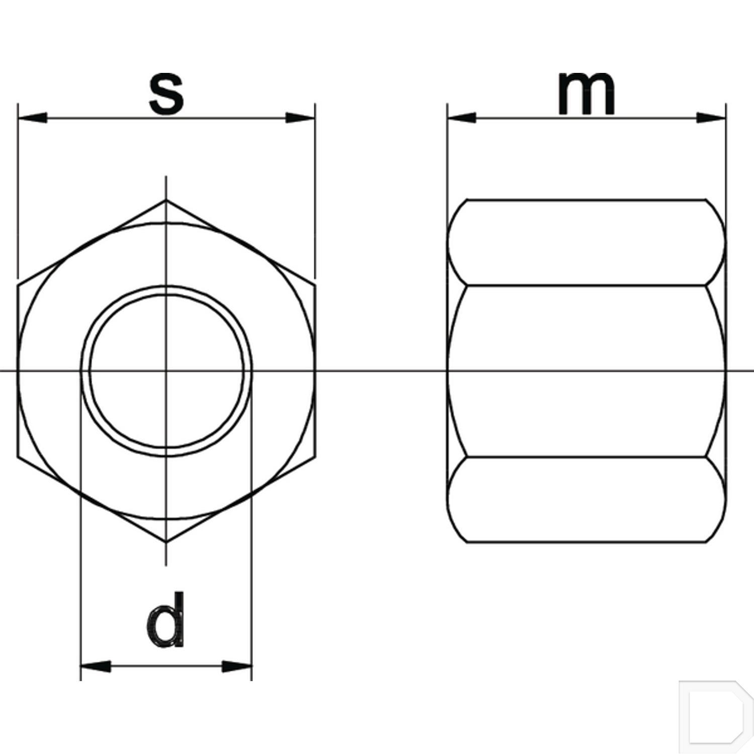 Hoge moer M16 10.9 zwart DIN6330 - DIN 6330 Zeskantmoeren hoog| INDI