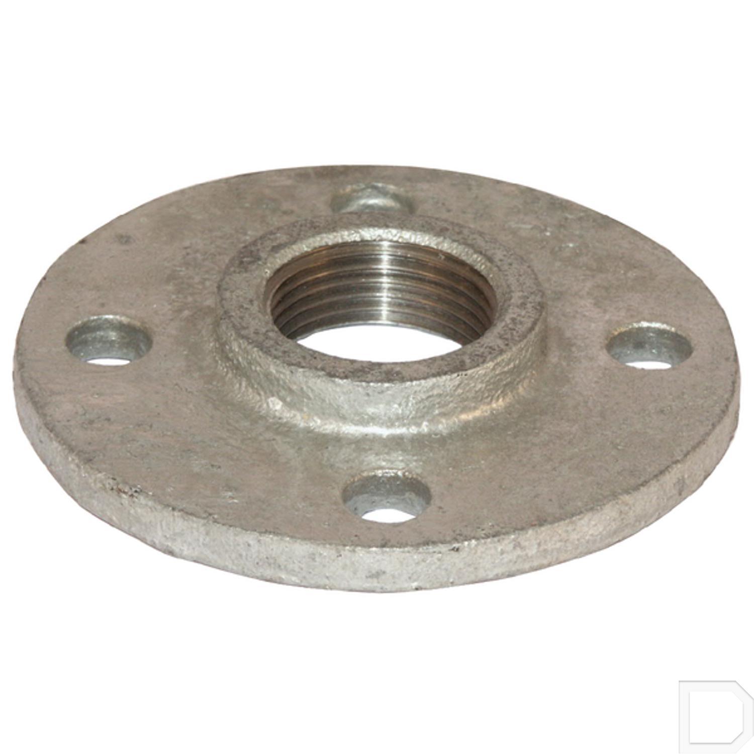 Flens rond 1" 4-gaats nr.321 Verzinkt - Gietijzeren fittingen| INDI