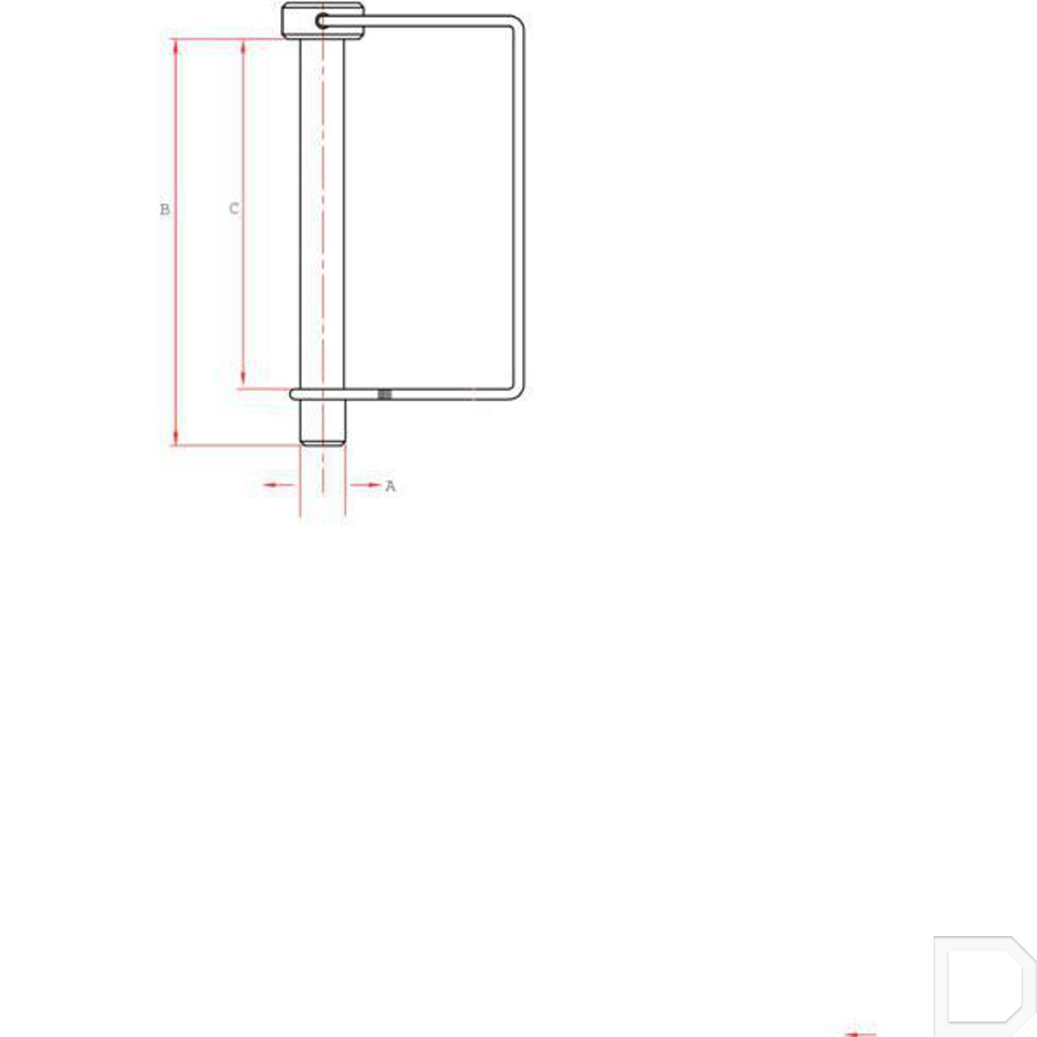 Borgpen voor vierkante buis - Borgpennen en -veren| INDI