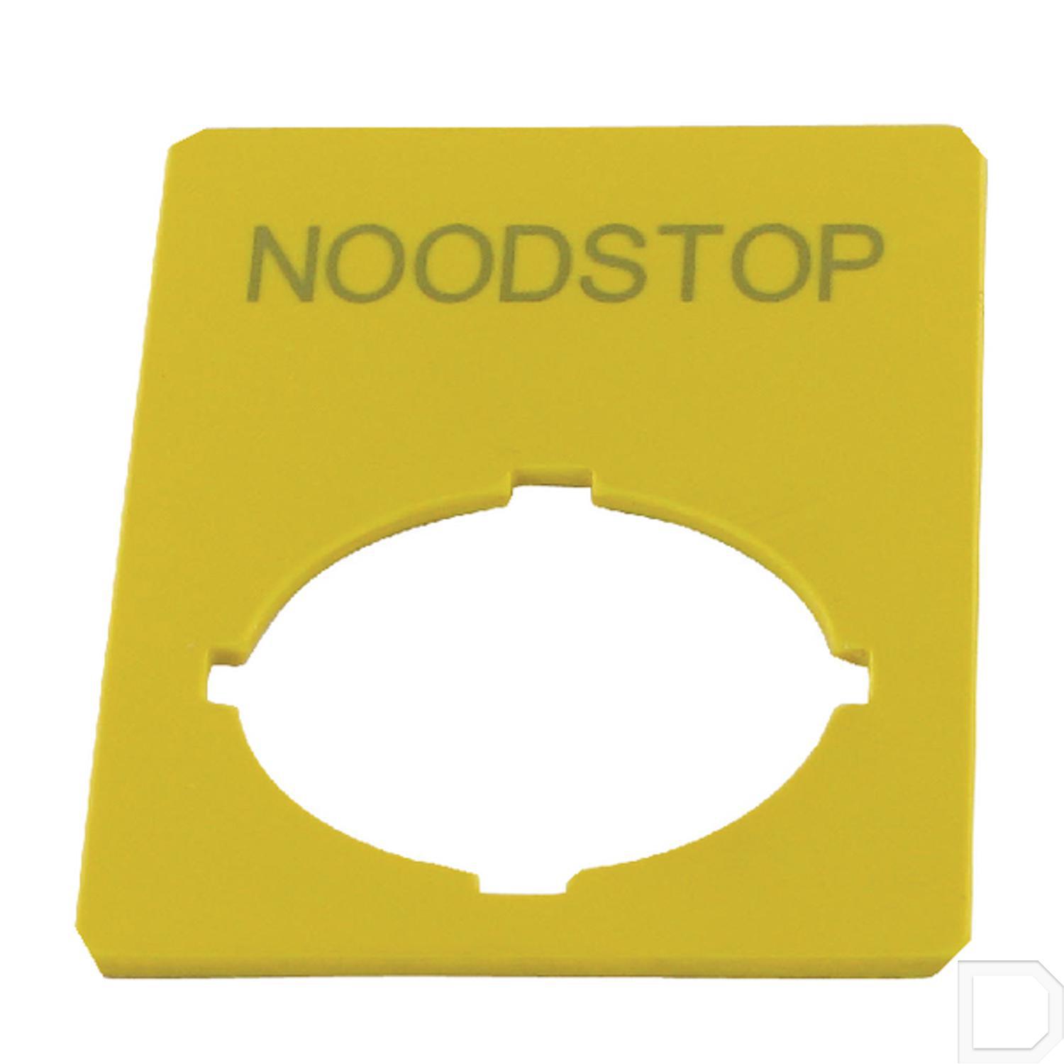 Schild NOOD-UIT geel 50x33mm NOODSTOP - Tekstplaatjes| INDI