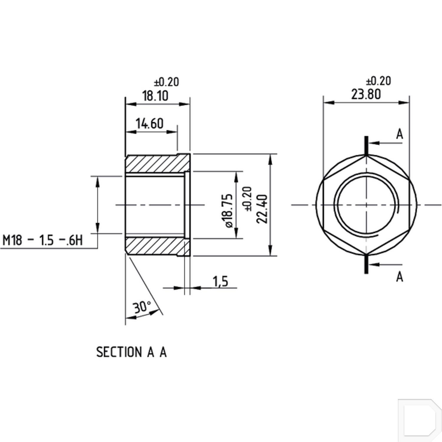 Wielmoer M18 x 1.5 - Wielbouten en -moeren| INDI