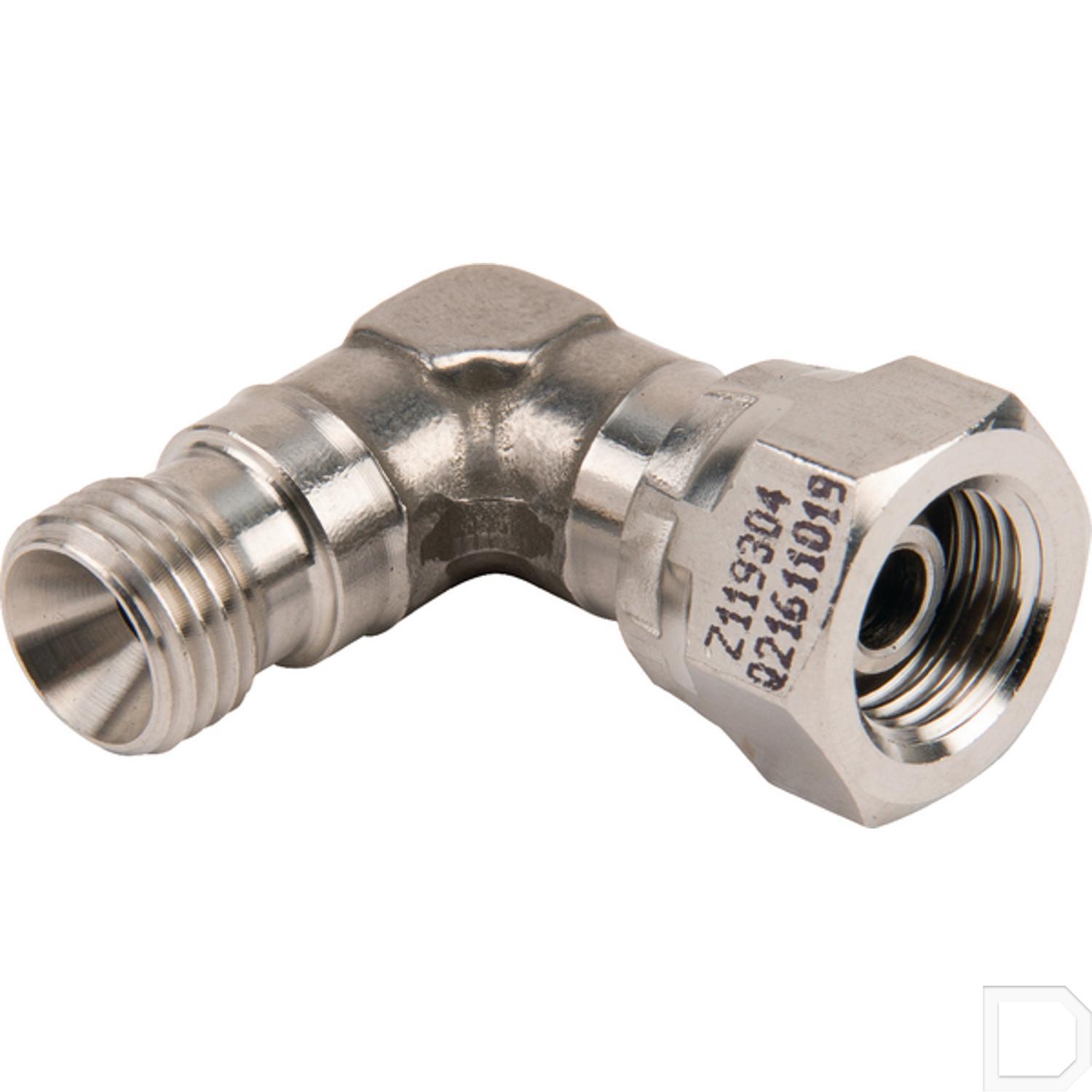 Haakse inschroefkoppeling female-male 1/4 BSP RVS316 - Haaks | INDI