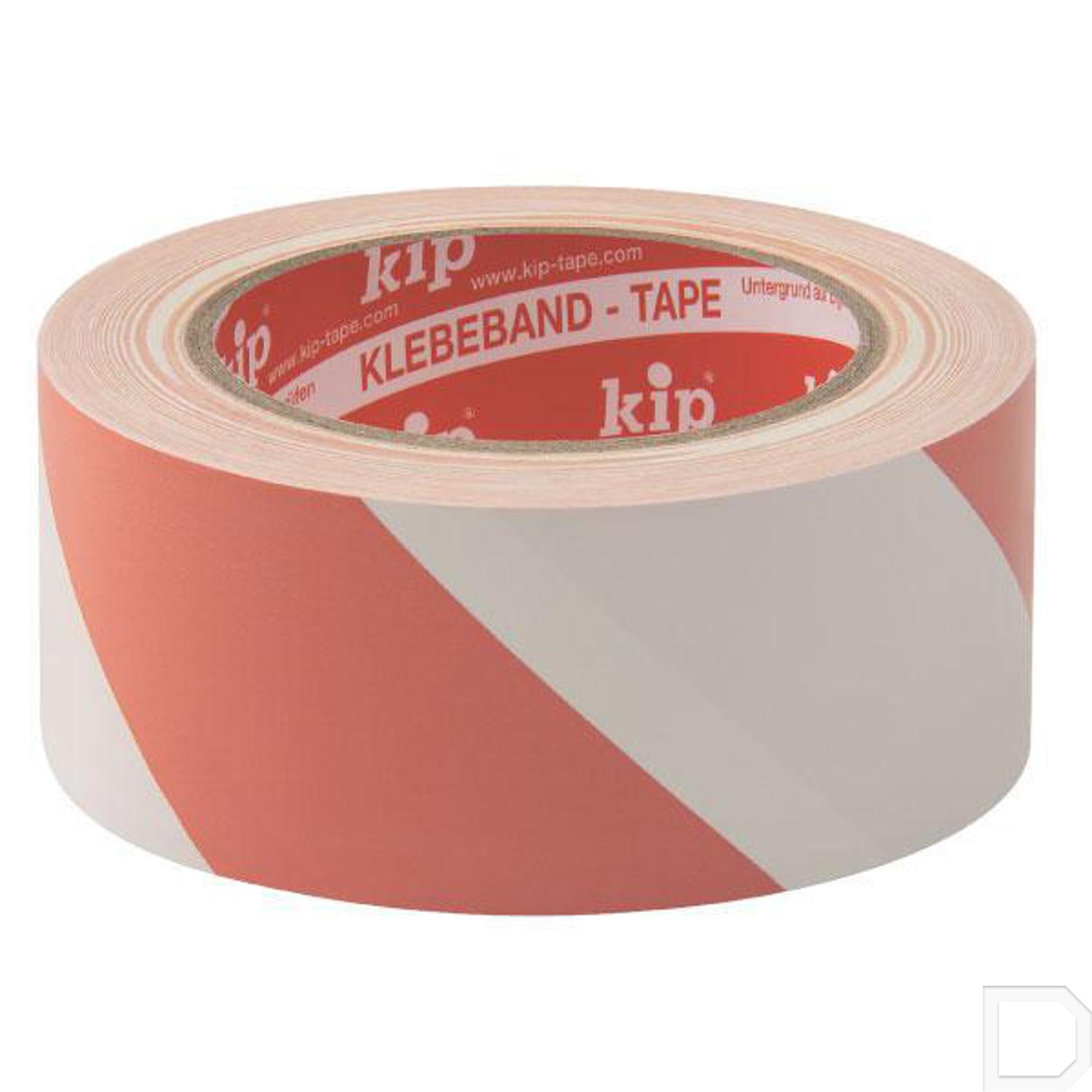 Tape PVC rood/wit 33m - Plakband Tapes