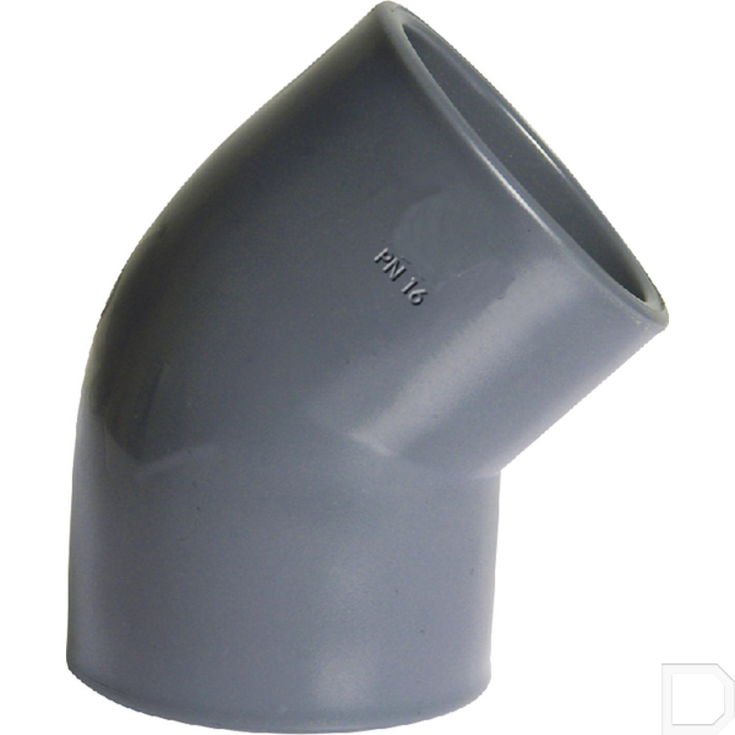 Elleboog 45º PVC 50 mm - PVC lijm koppelingen Gopart| INDI
