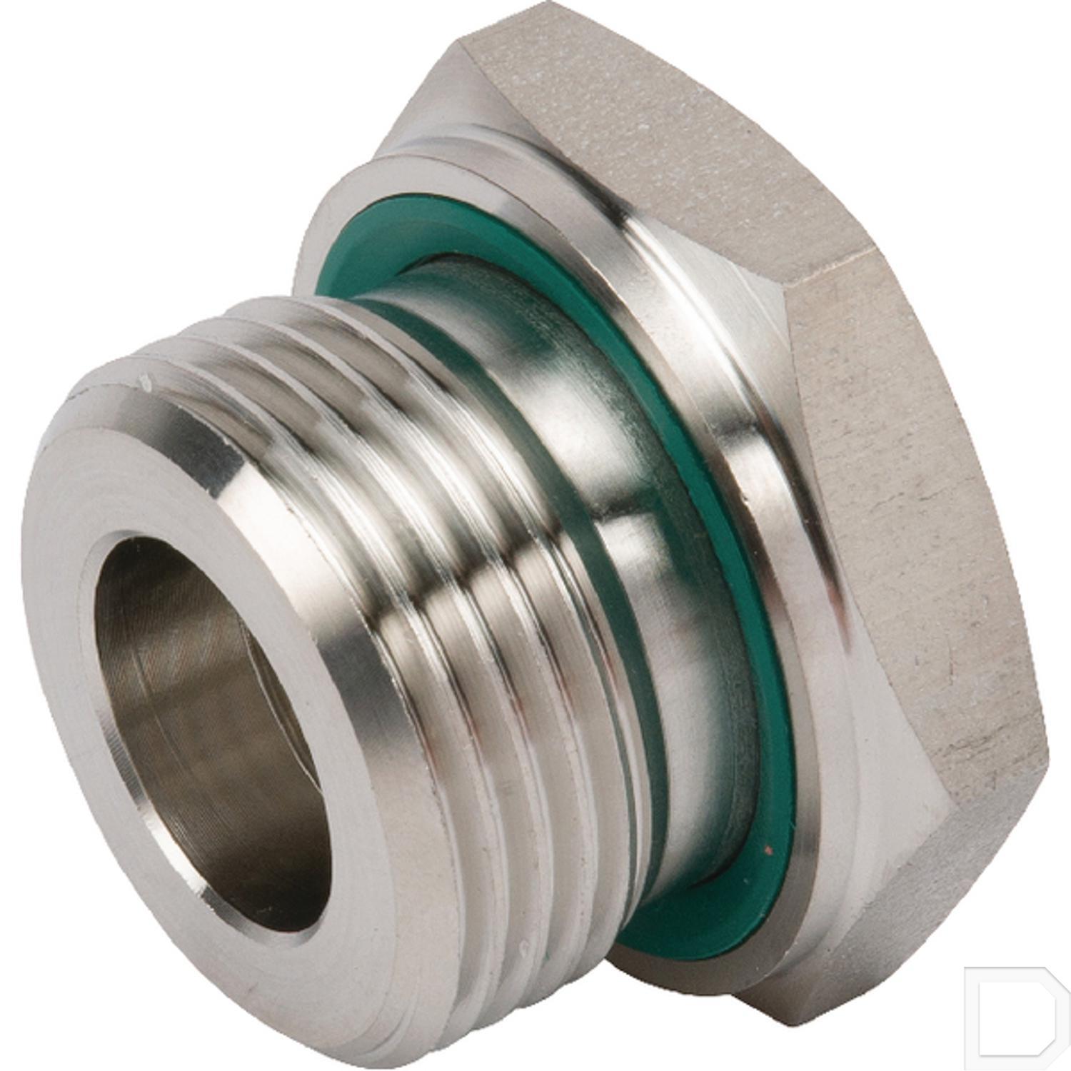 Verloopring 1x1/2 BSP met NBR afdichtring RVS316 - Recht buitendraad-binnendraad | INDI