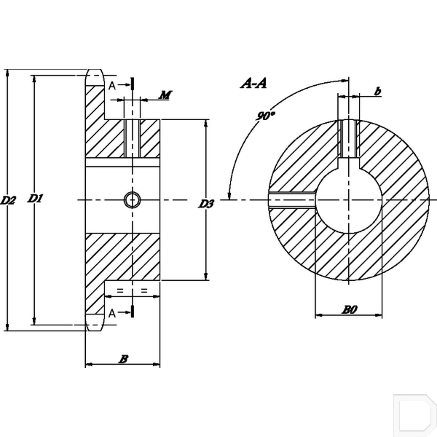 Kettingwiel 5/8" 40-tands spie 8mm Ø 25mm - Kettingwielen met boring en ...