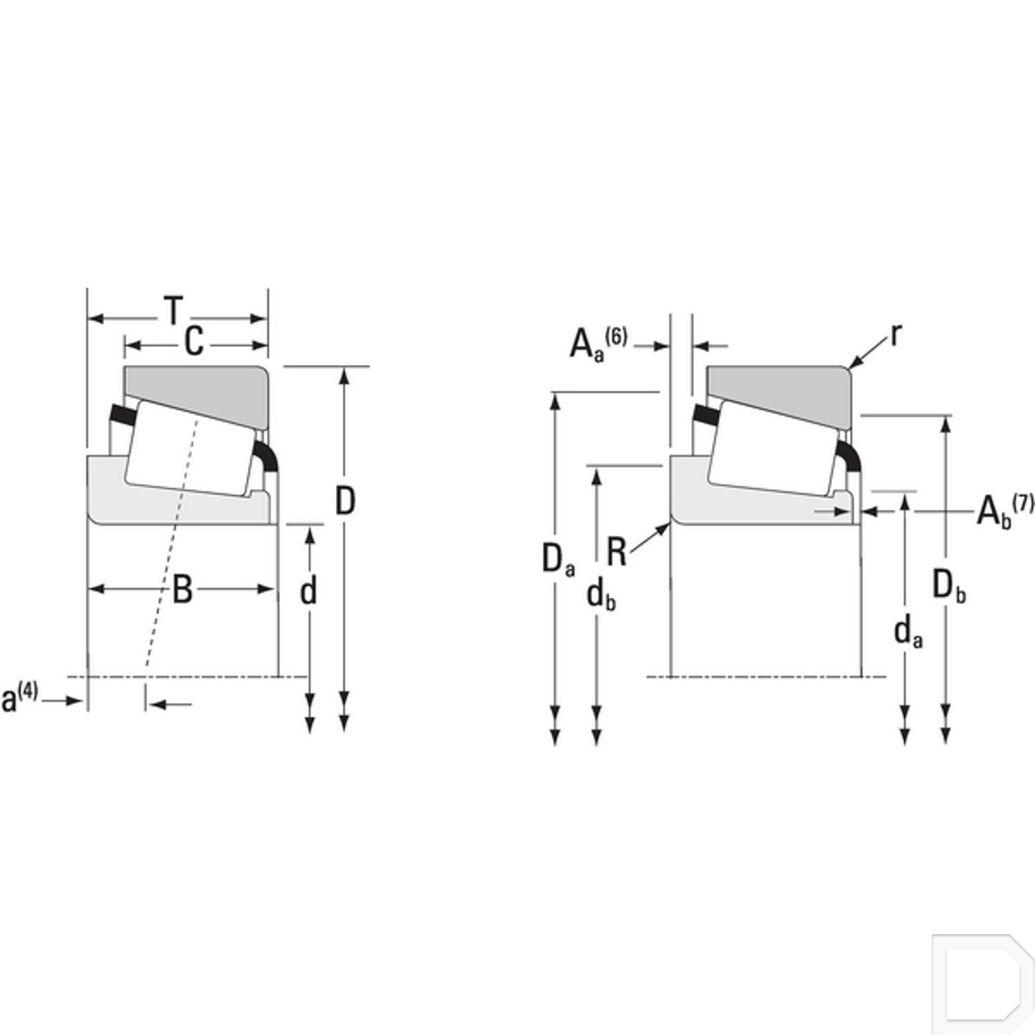 Kegellager 38.1x65.088x18.034mm Timken - Inch series - compleet ...