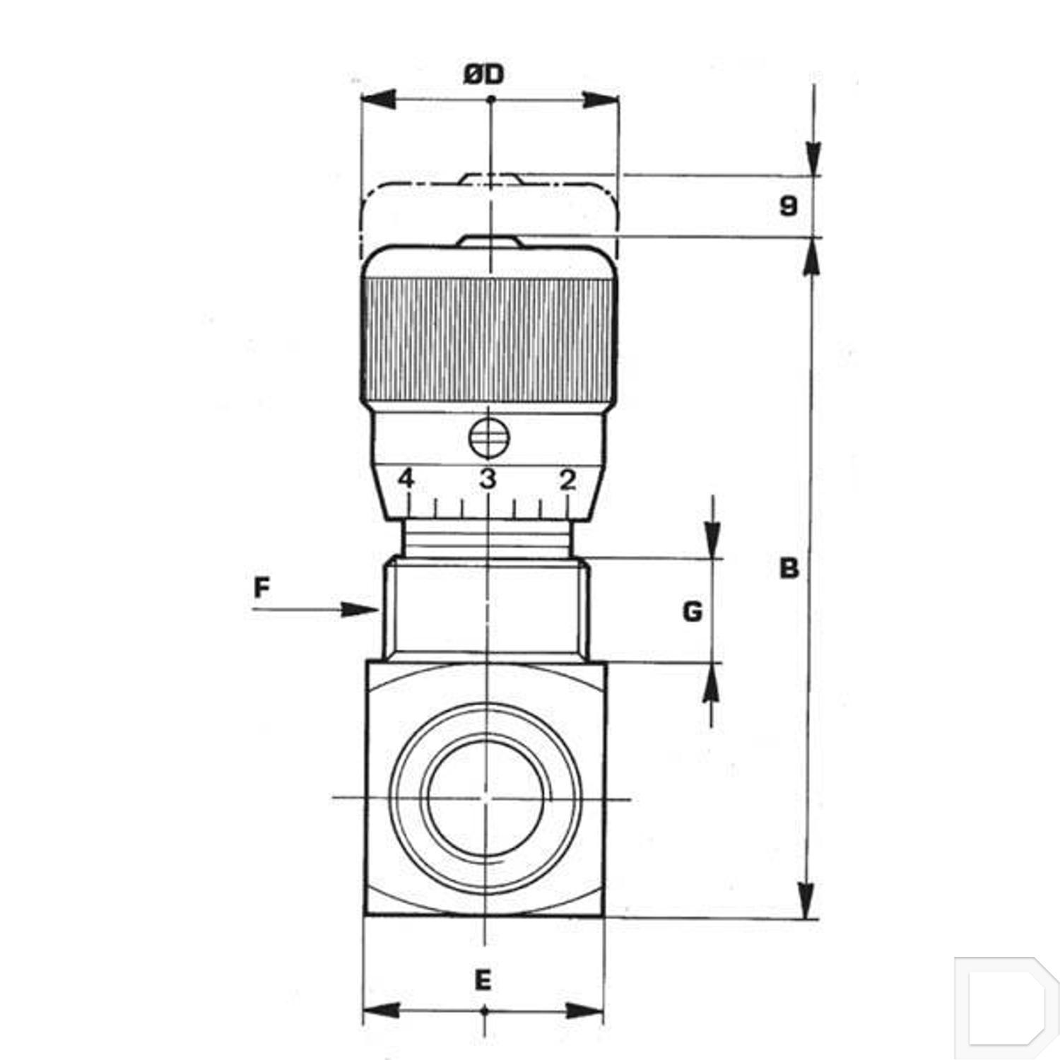 Smoorklep M-08-PV-P-V-1/2 - Smoorventielen en smoorterugslagkleppen| INDI