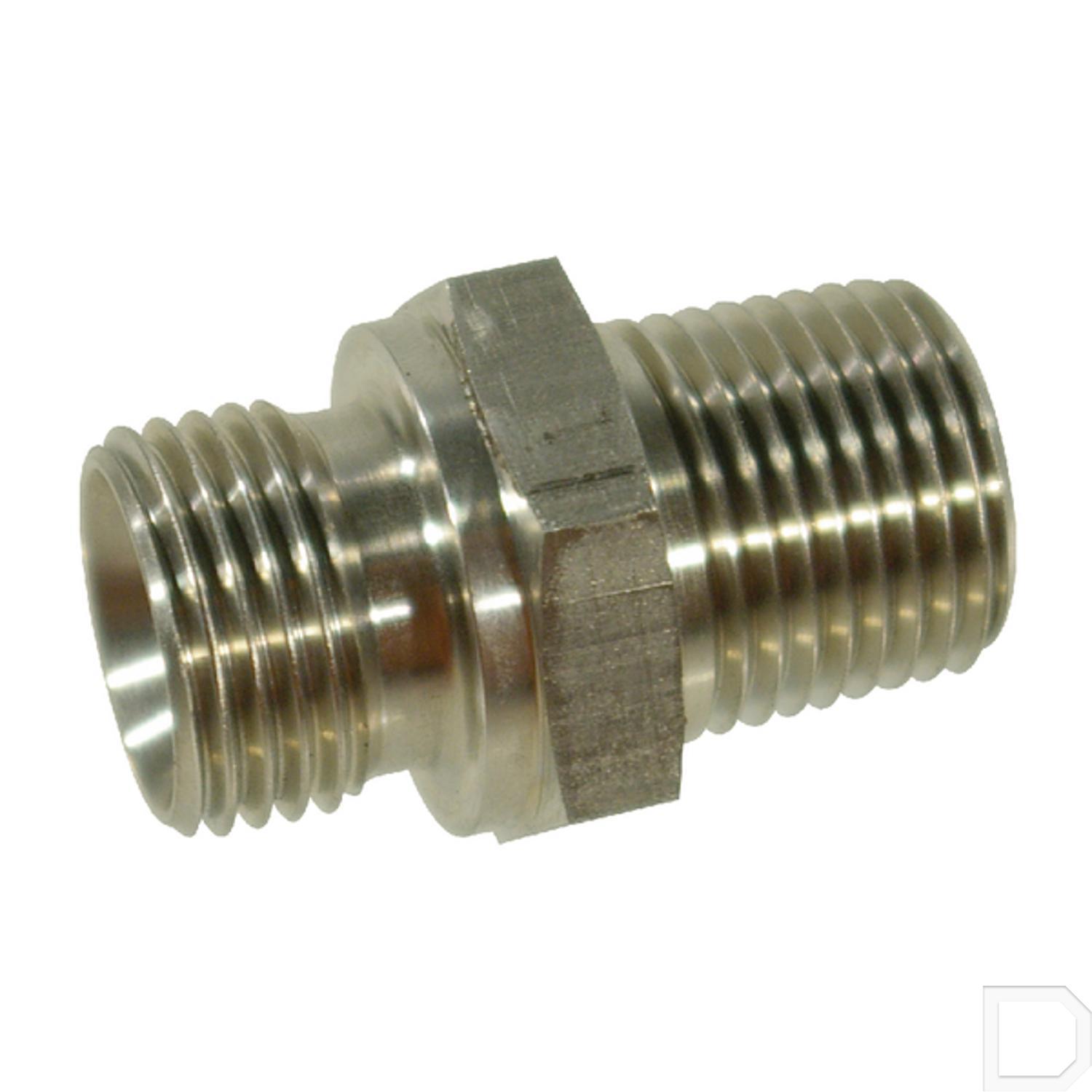 Verloopnippel 1/4 BSPx1/4 NPT RVS316 - Recht buitendraad | INDI