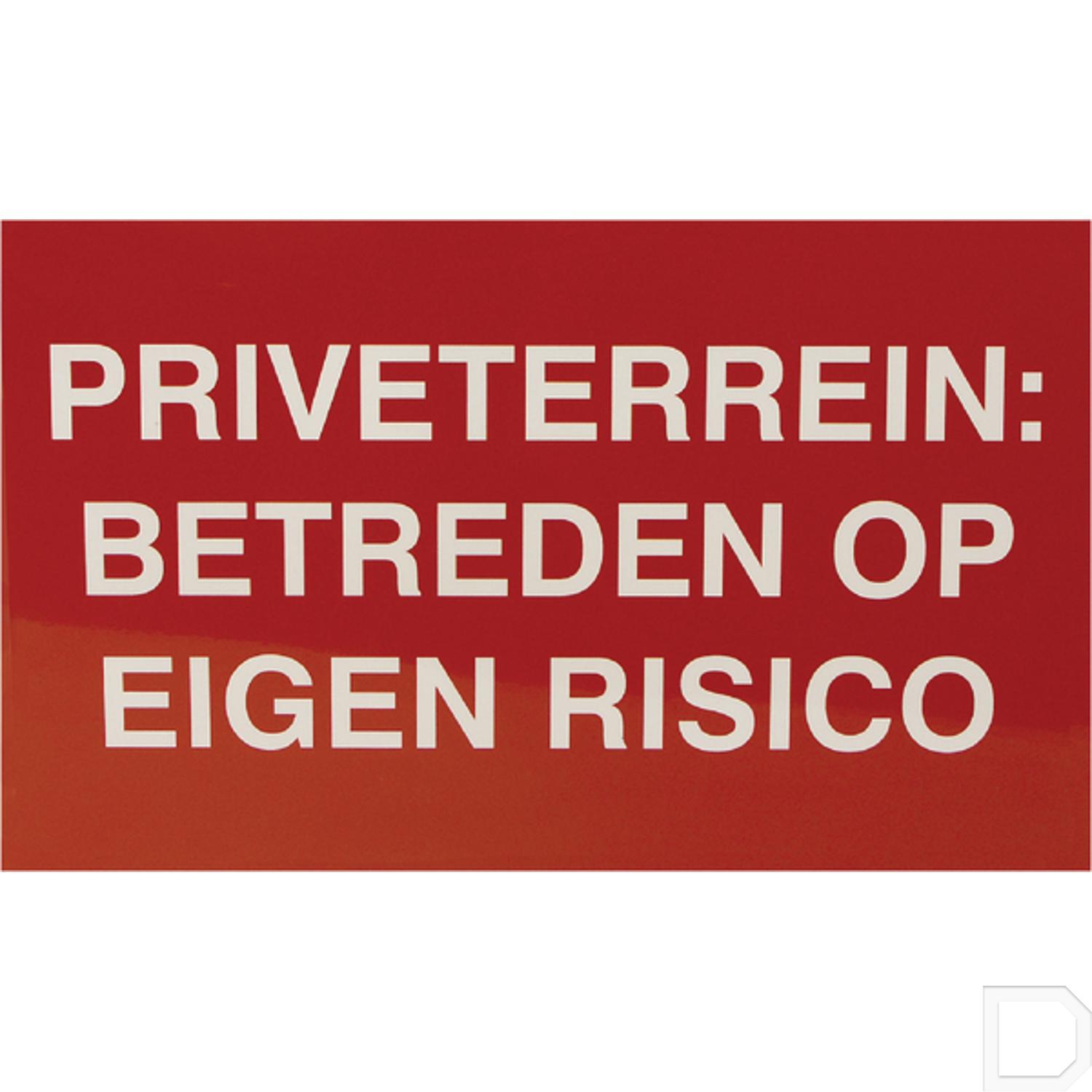 Bord privé-terrein 400x250mm - Algemene aanwijzing| INDI
