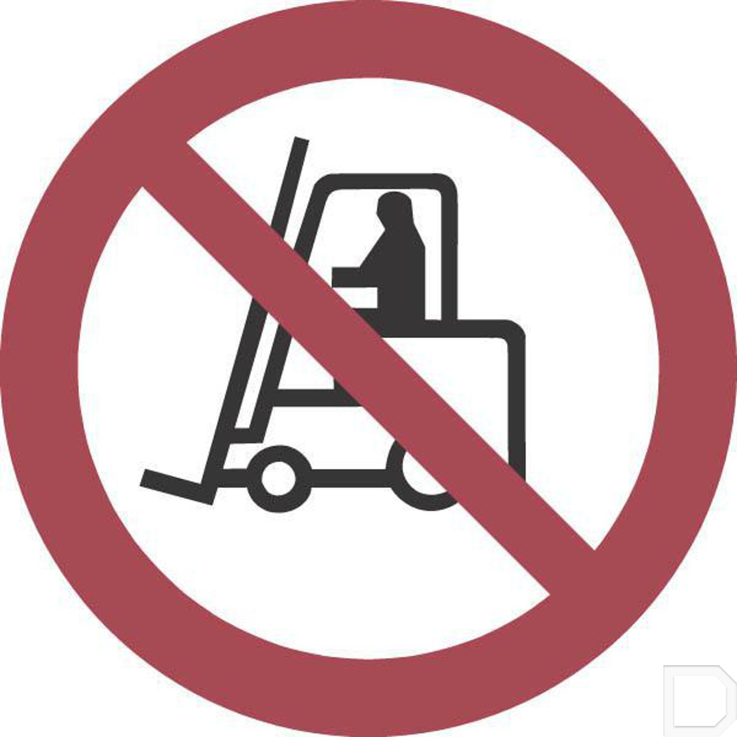 Sticker verbod 200mm heftruck - Verbod