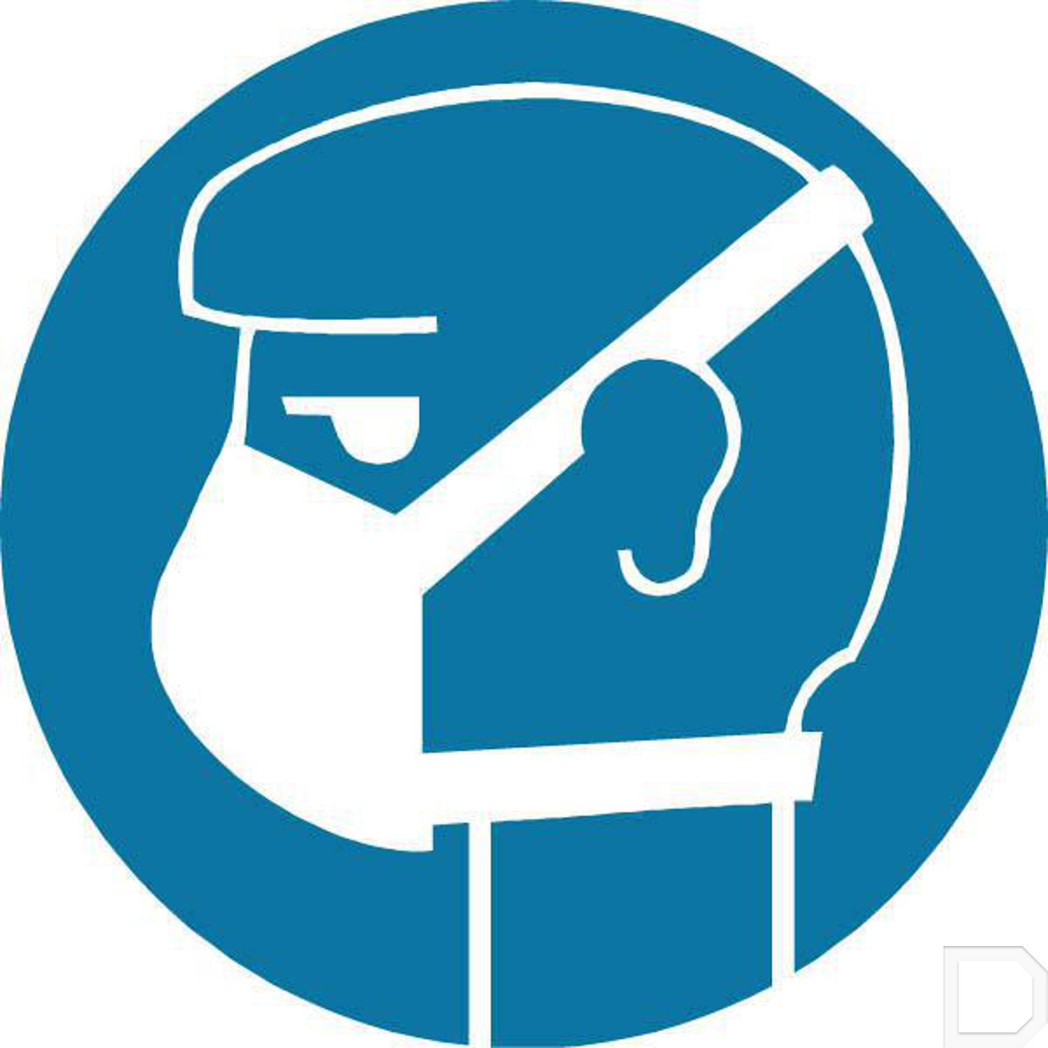 Sticker gebod lichte adembescherming Ø 200mm - Gebod| INDI