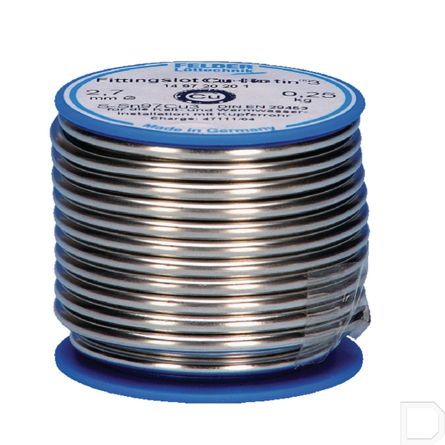 Soldeertin voor waterleiding Ø 2.7mm 250gr - Soldeerddraad zacht| INDI
