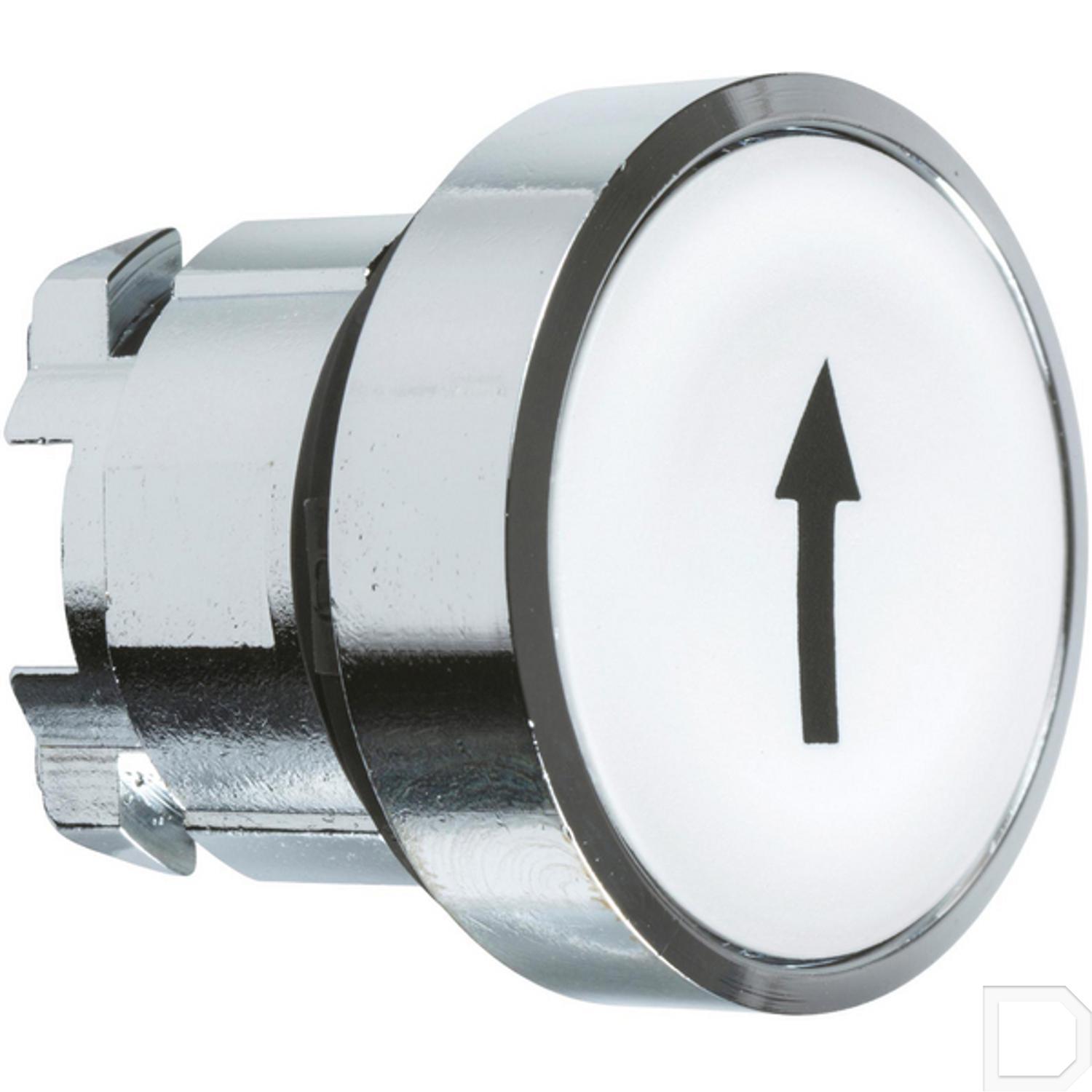 Drukknop met pijl wit - Terugverend| INDI